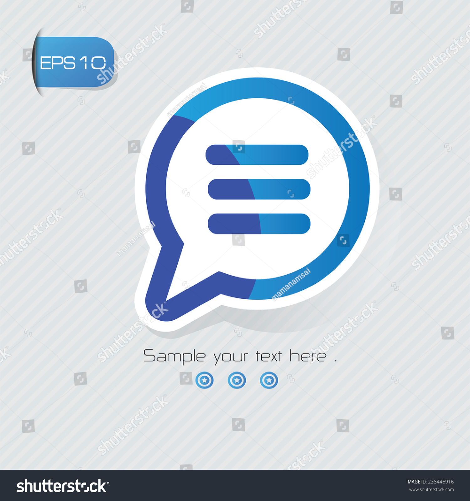 Speech Symbolsticker Designblue Versionclean Vector Stock Vector ...