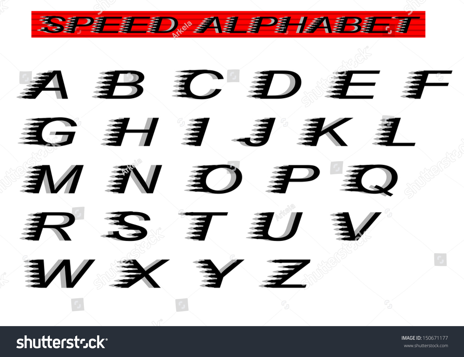 Speed Alphabet Stock Vector (Royalty Free) 150671177