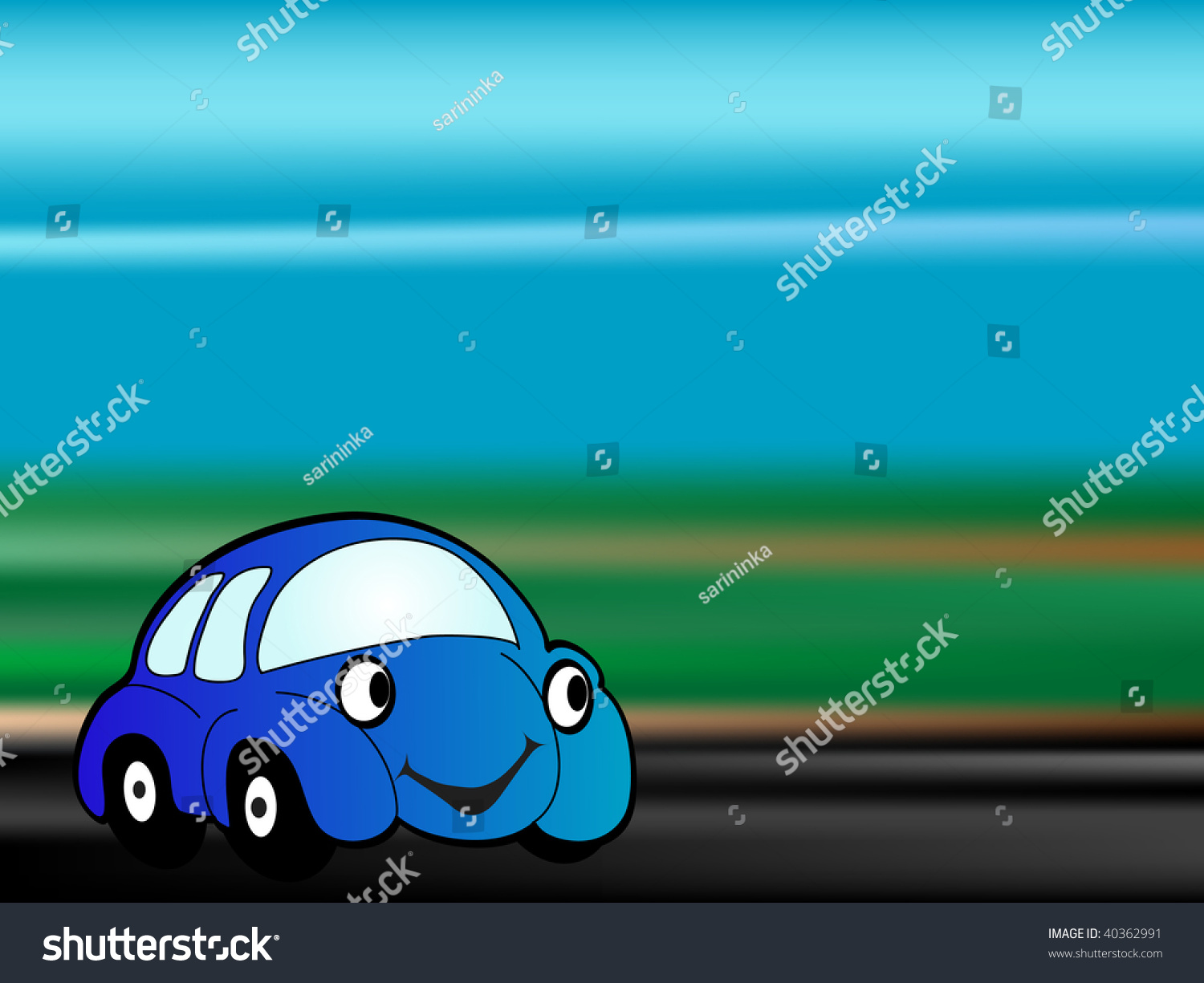 Speed Cartoon Car Vector Illustration Stock Vector (Royalty Free) 40362991