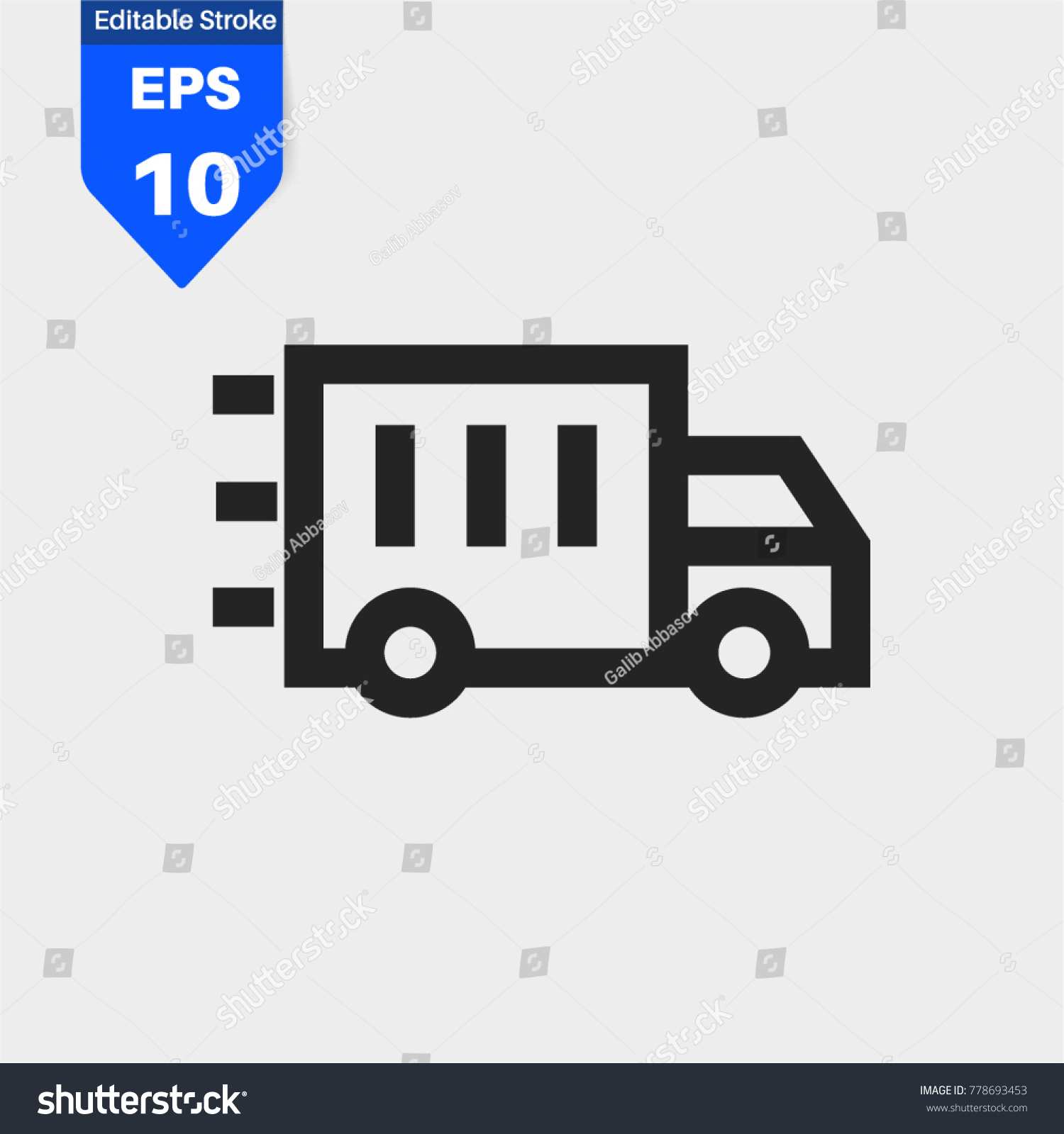 Speed Delivery Truck Editable Stroke Vector Stock Vector (Royalty Free ...
