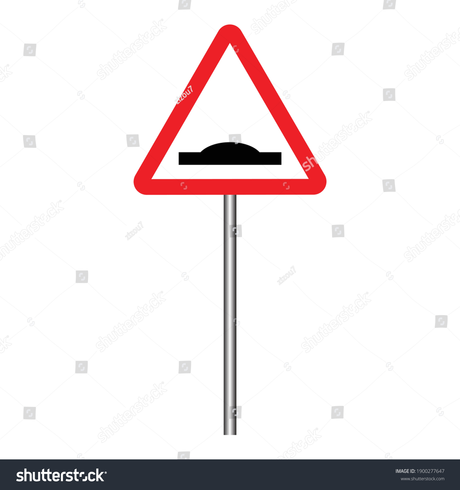 Speed Hump Ahead Sign Vector Stock Vector (Royalty Free) 1900277647