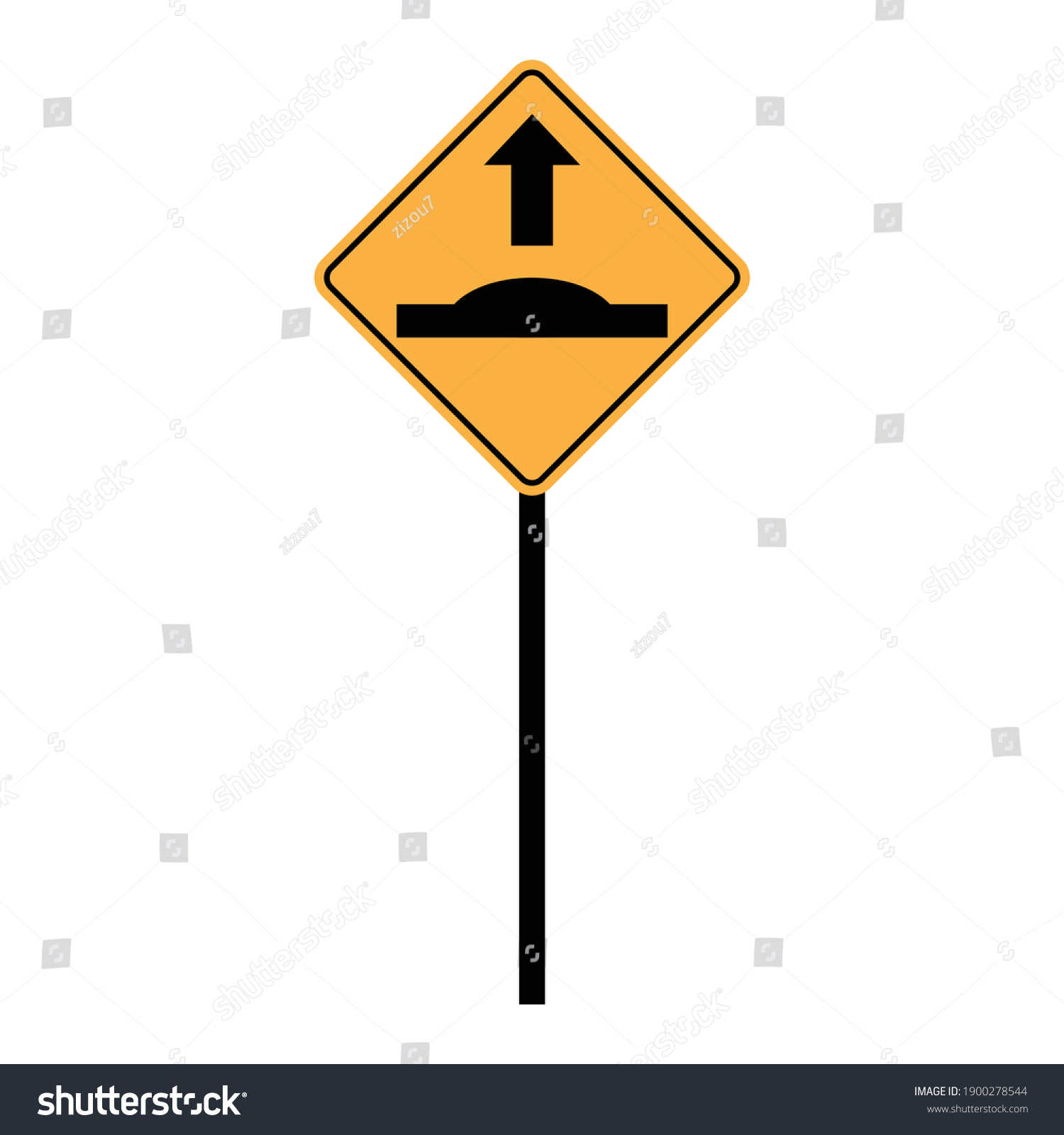 Speed Hump Ahead Sign Vector Stock Vector (Royalty Free) 1900278544