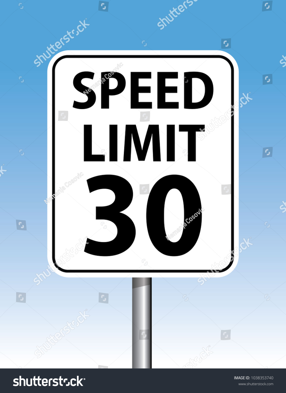 Speed Limit 30 Sign Stock Vector (Royalty Free) 1038353740 | Shutterstock