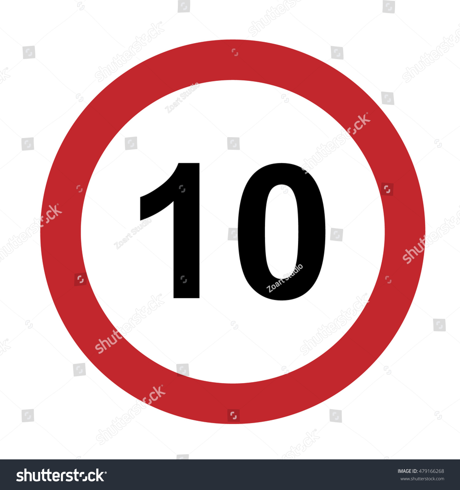 Speed Limit Sign Number Ten 10 Stock Vector (Royalty Free) 479166268