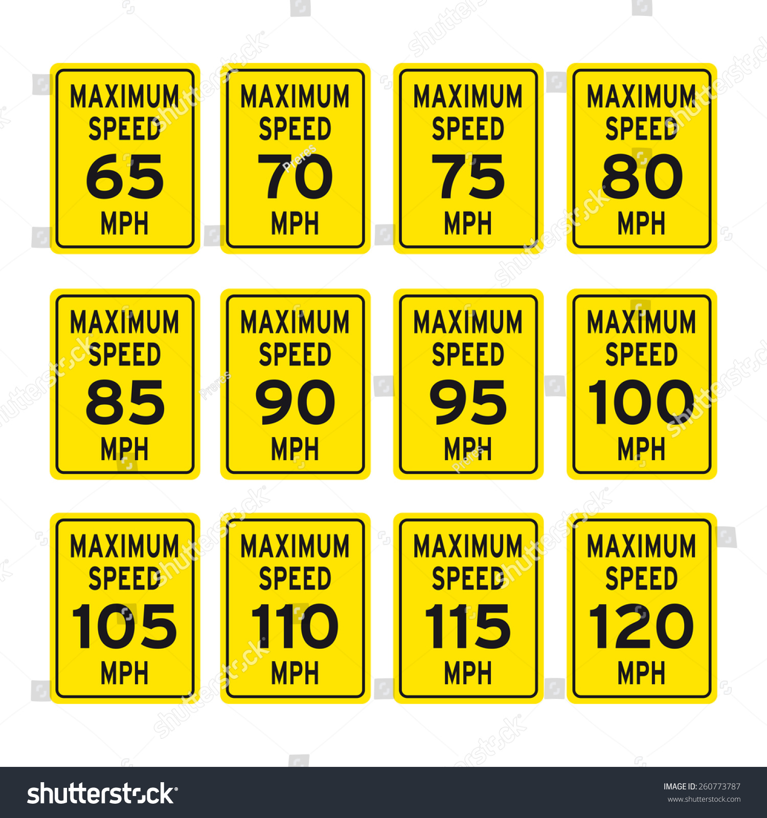 Speed Limit Signs Vectores En Stock 260773787 - Shutterstock