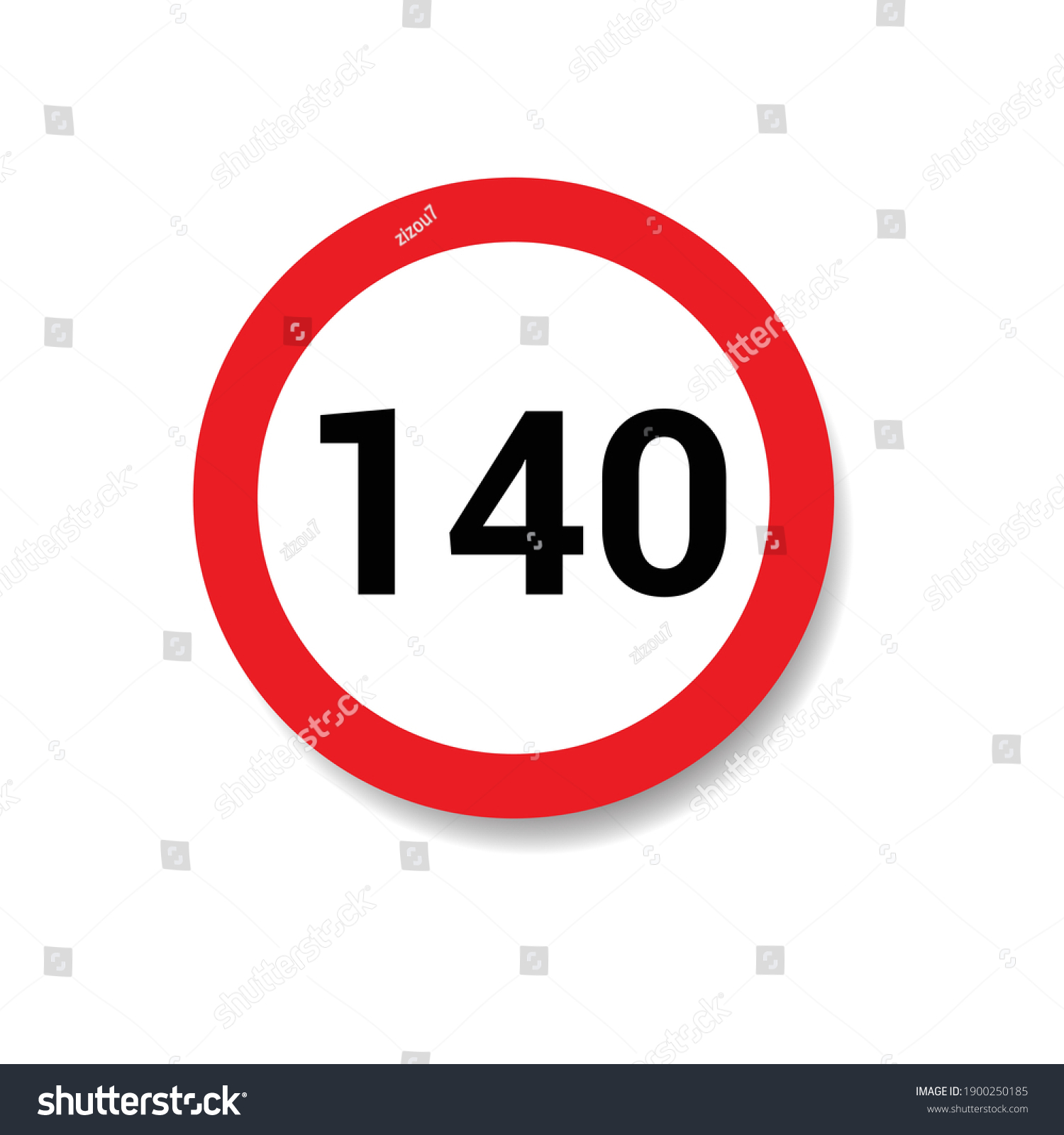 Speed Limit 140 Traffic Light Stock Vector (Royalty Free) 1900250185 ...