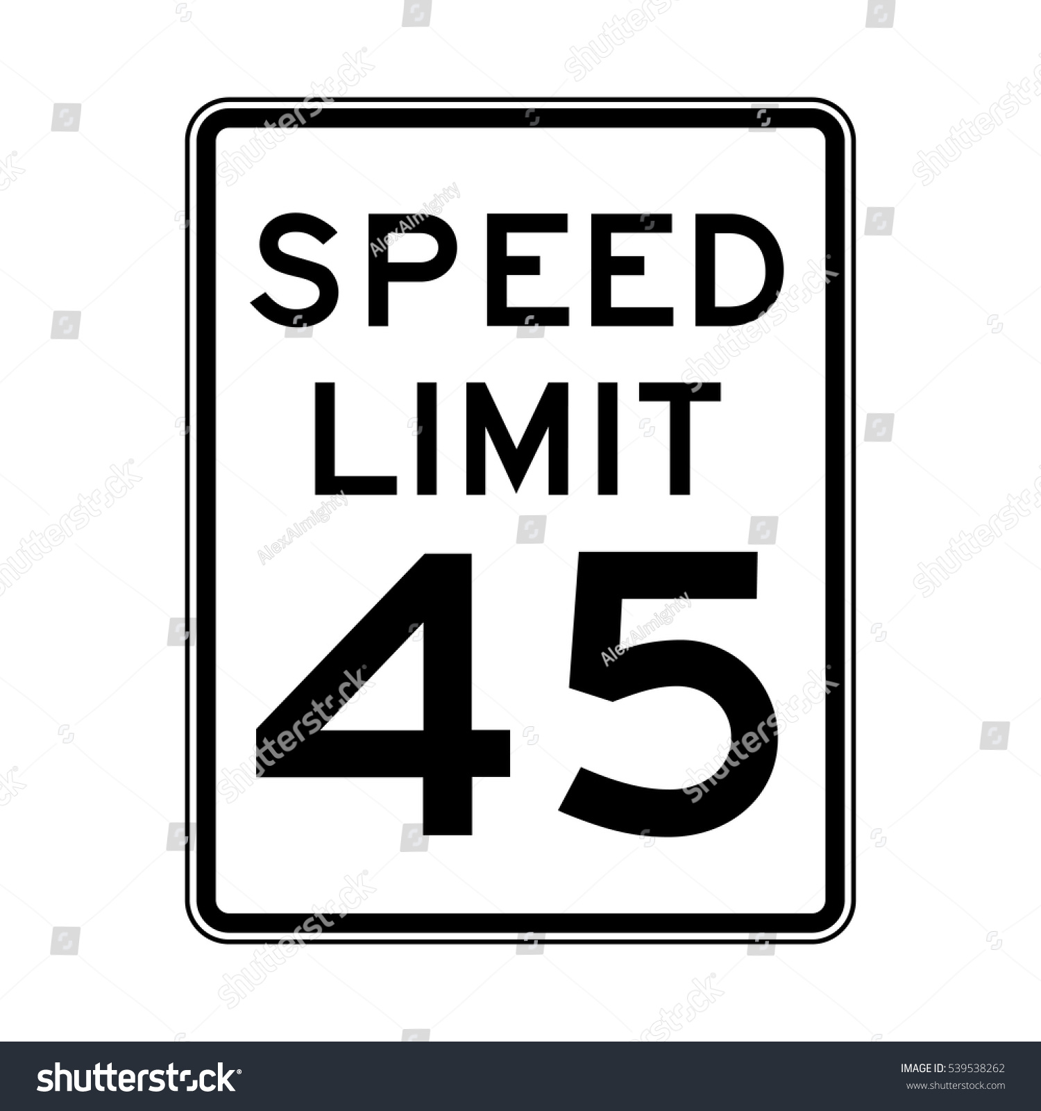 Speed Limit 45 Traffic Light On Stock Vector (Royalty Free) 539538262