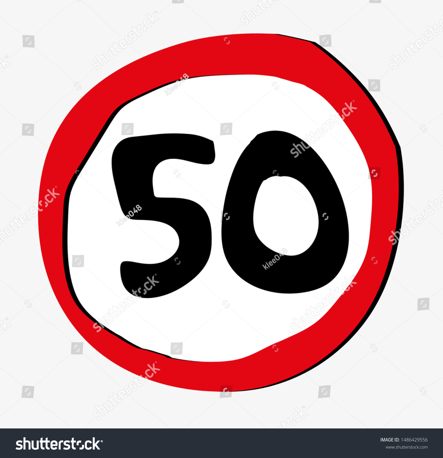 Speed Limit Traffic Sign 50 Vector Stock Vector (Royalty Free) 1486429556