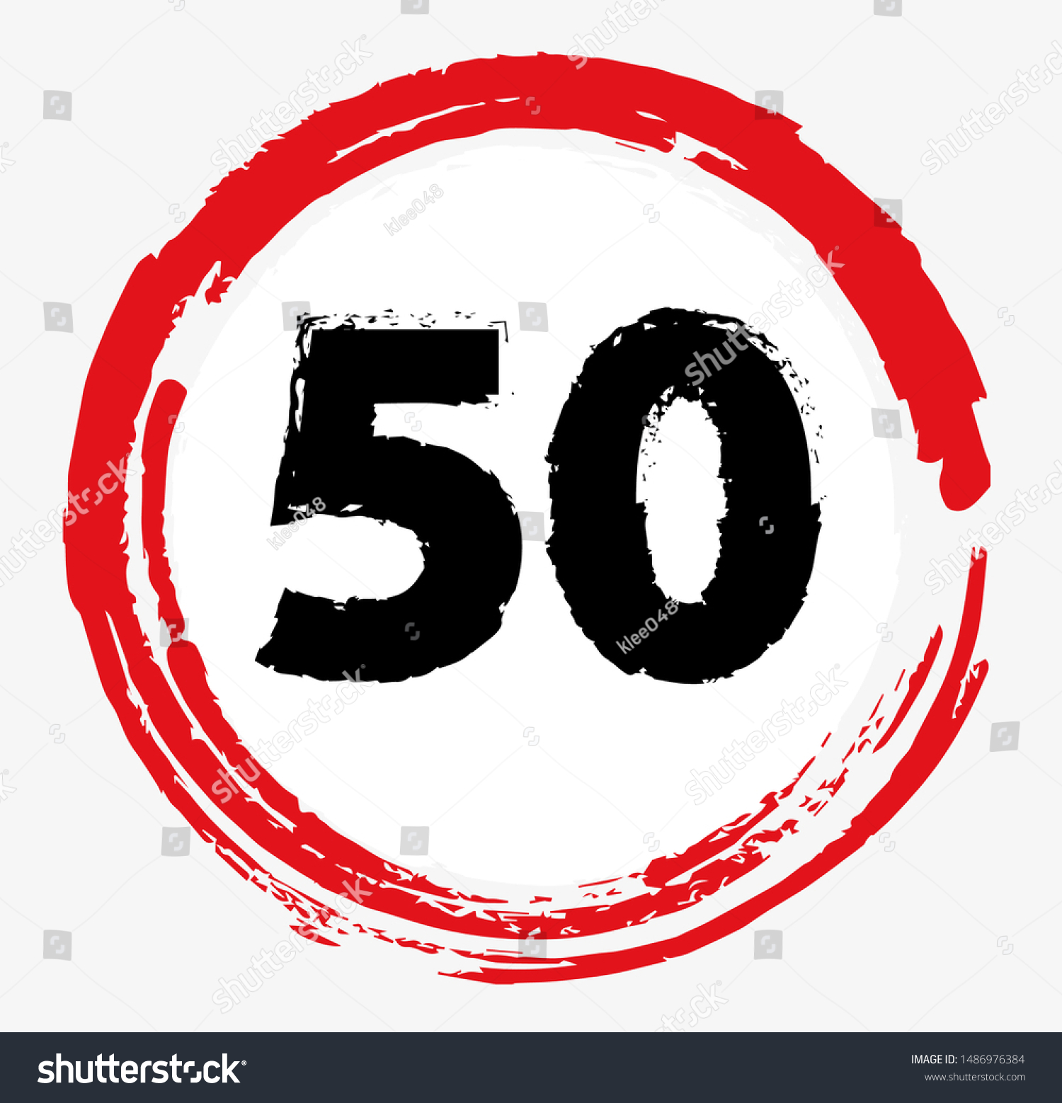 Speed Limit Traffic Sign 50 Vector Stock Vector (Royalty Free ...