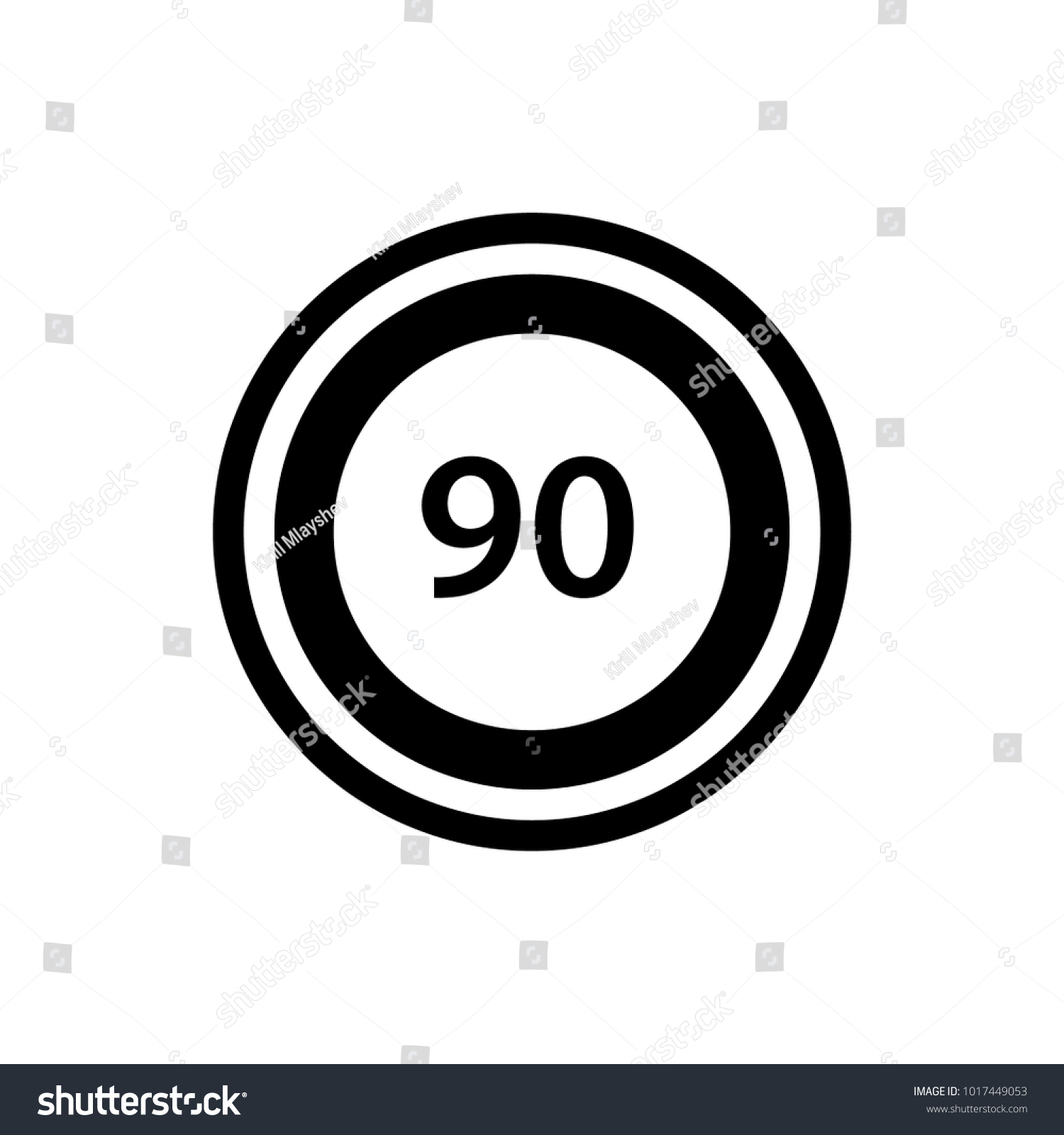 Speed Limit 90 Vector Road Sign Stock Vector (Royalty Free) 1017449053 ...