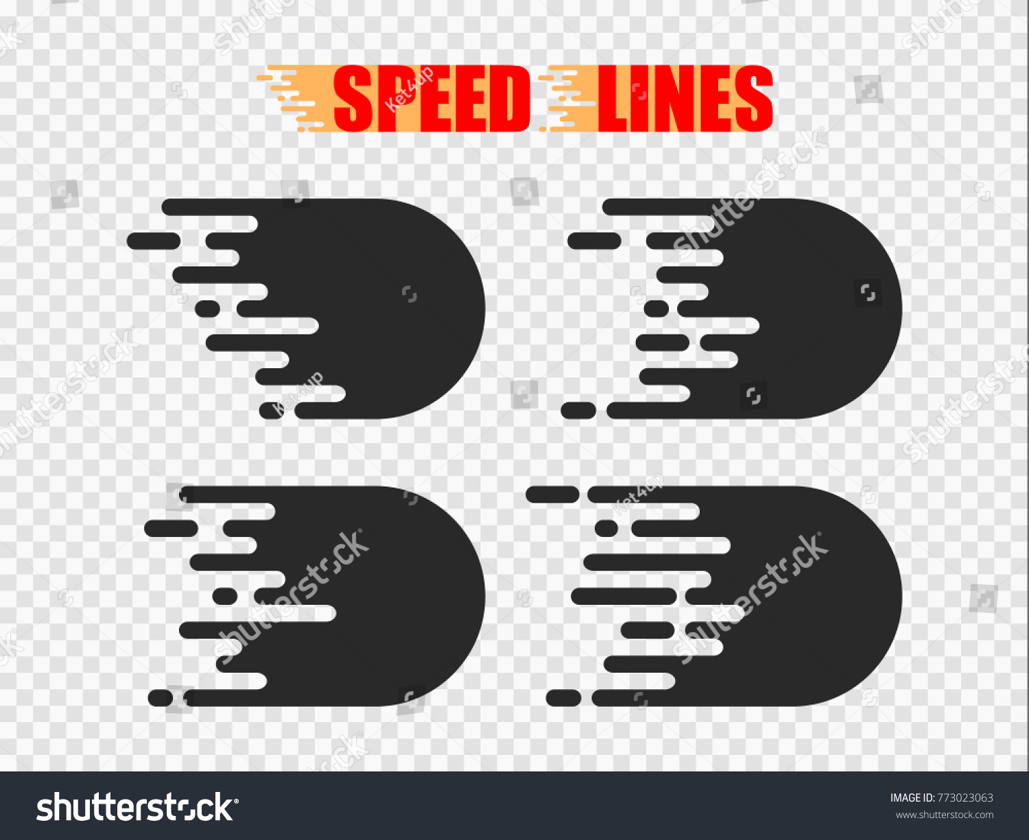 Speed Lines Set Isolated On White Stock Vector (Royalty Free) 773023063