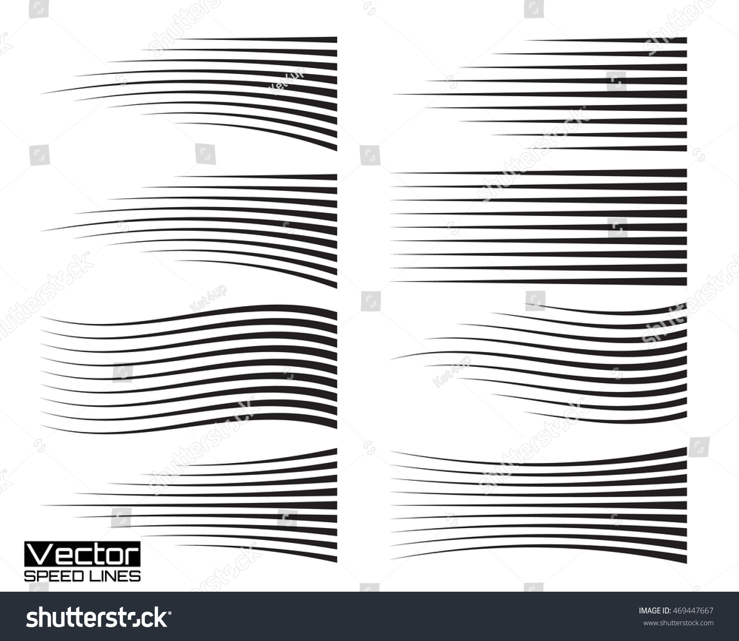 Speed Lines Set Motion Effects Collection Stock Vector 469447667 ...