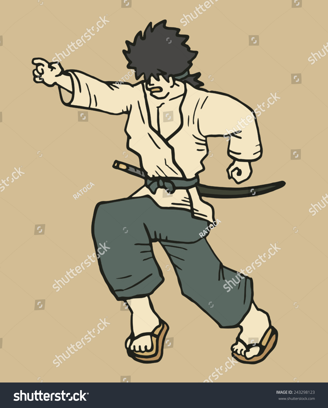 Speed Samurai Stock Vector (Royalty Free) 243298123 | Shutterstock