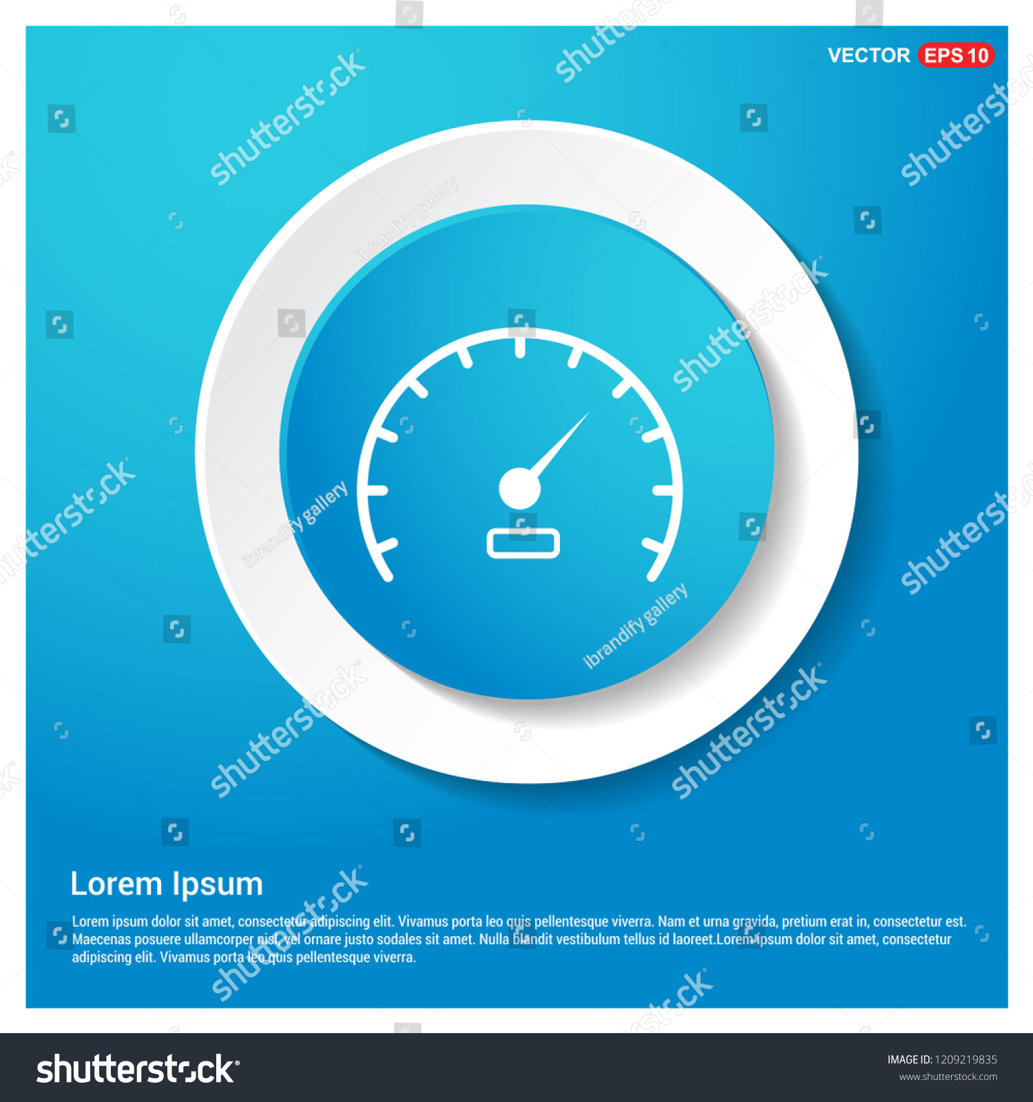 Speedometer Icon Abstract Blue Web Sticker Stock Vector (Royalty Free ...