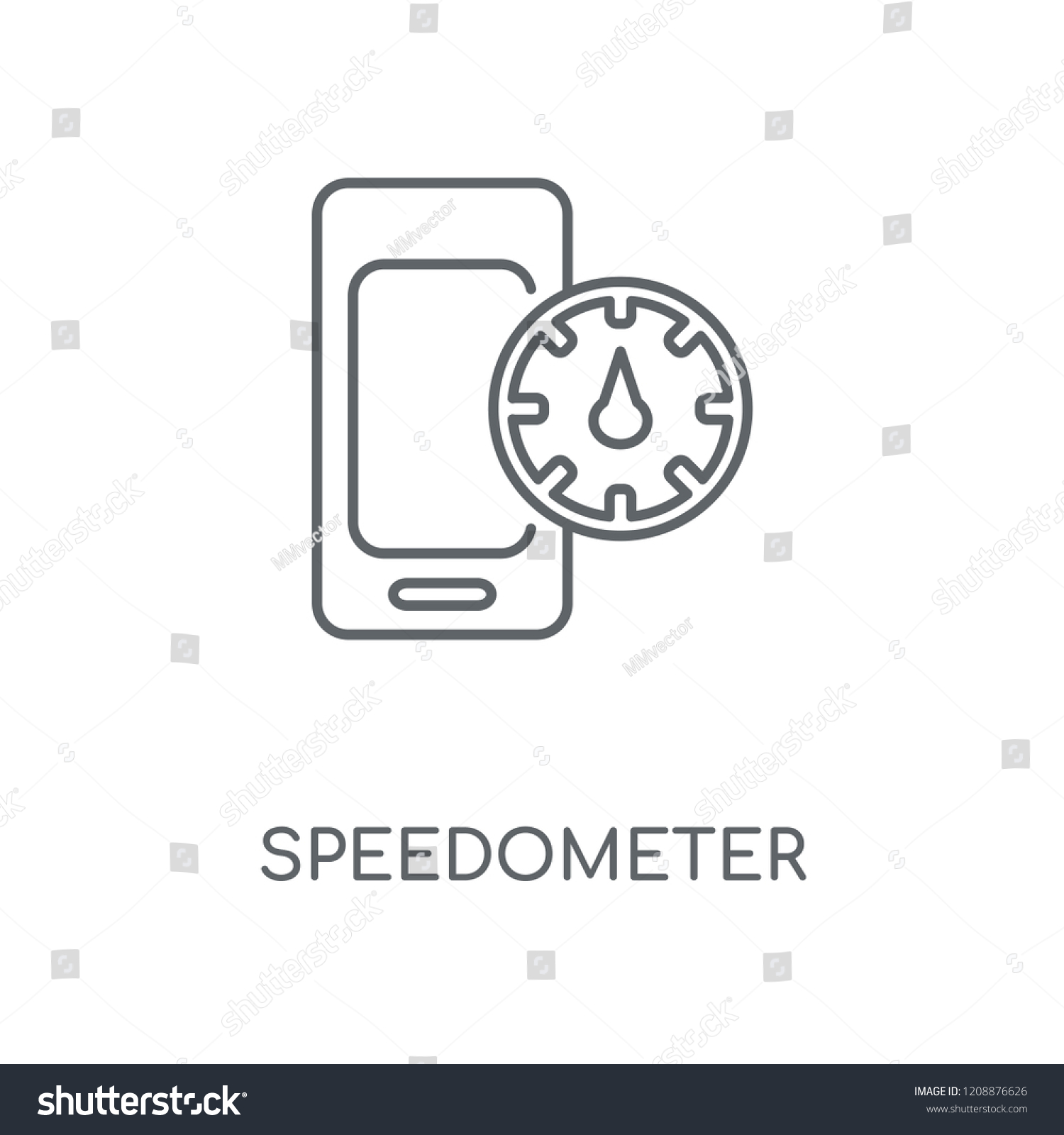 Speedometer Linear Icon Speedometer Concept Stroke: vector de stock ...