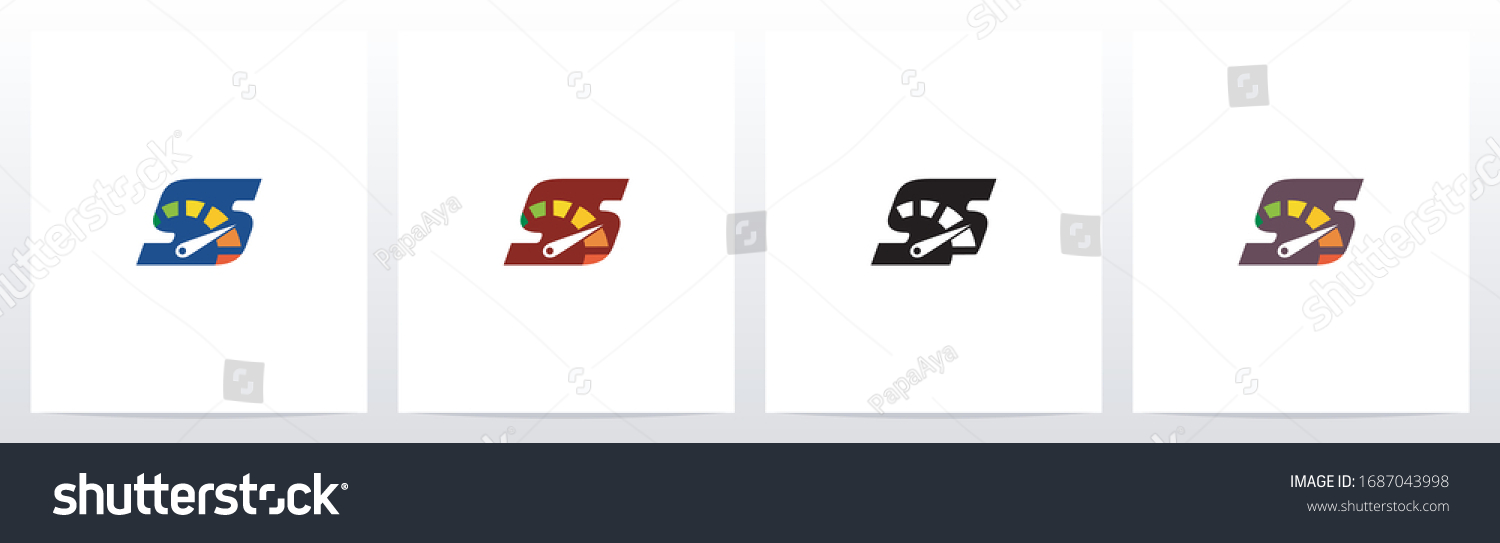 Speedometer On Letter Logo Design S Stock Vector (Royalty Free ...