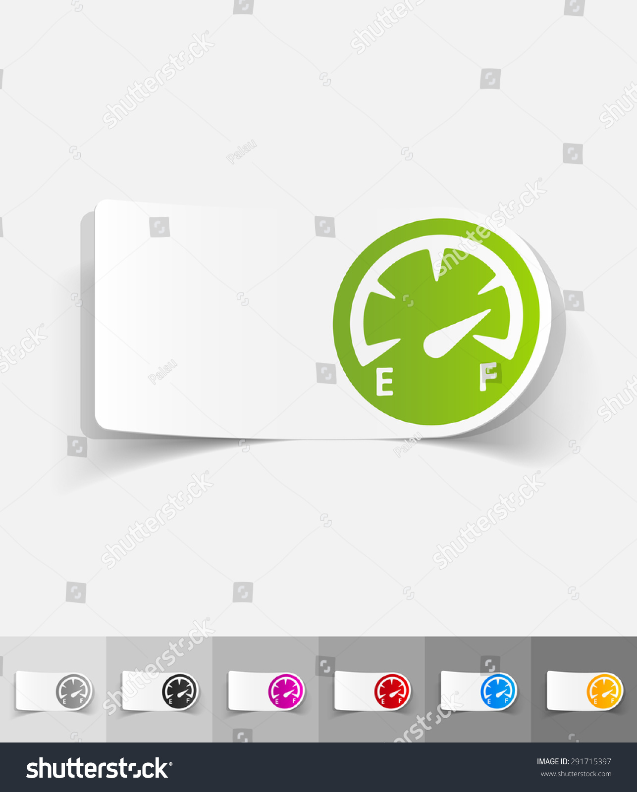 Speedometer Paper Sticker Shadow Vector Illustration Stock Vector ...