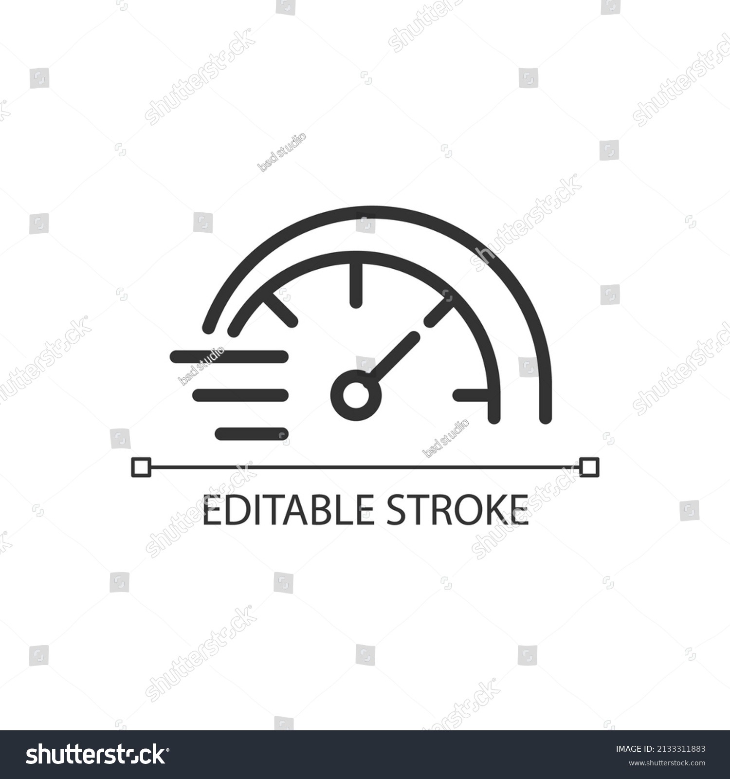 Speedometer Pixel Perfect Linear Icon Miles Stock Vector (Royalty Free ...