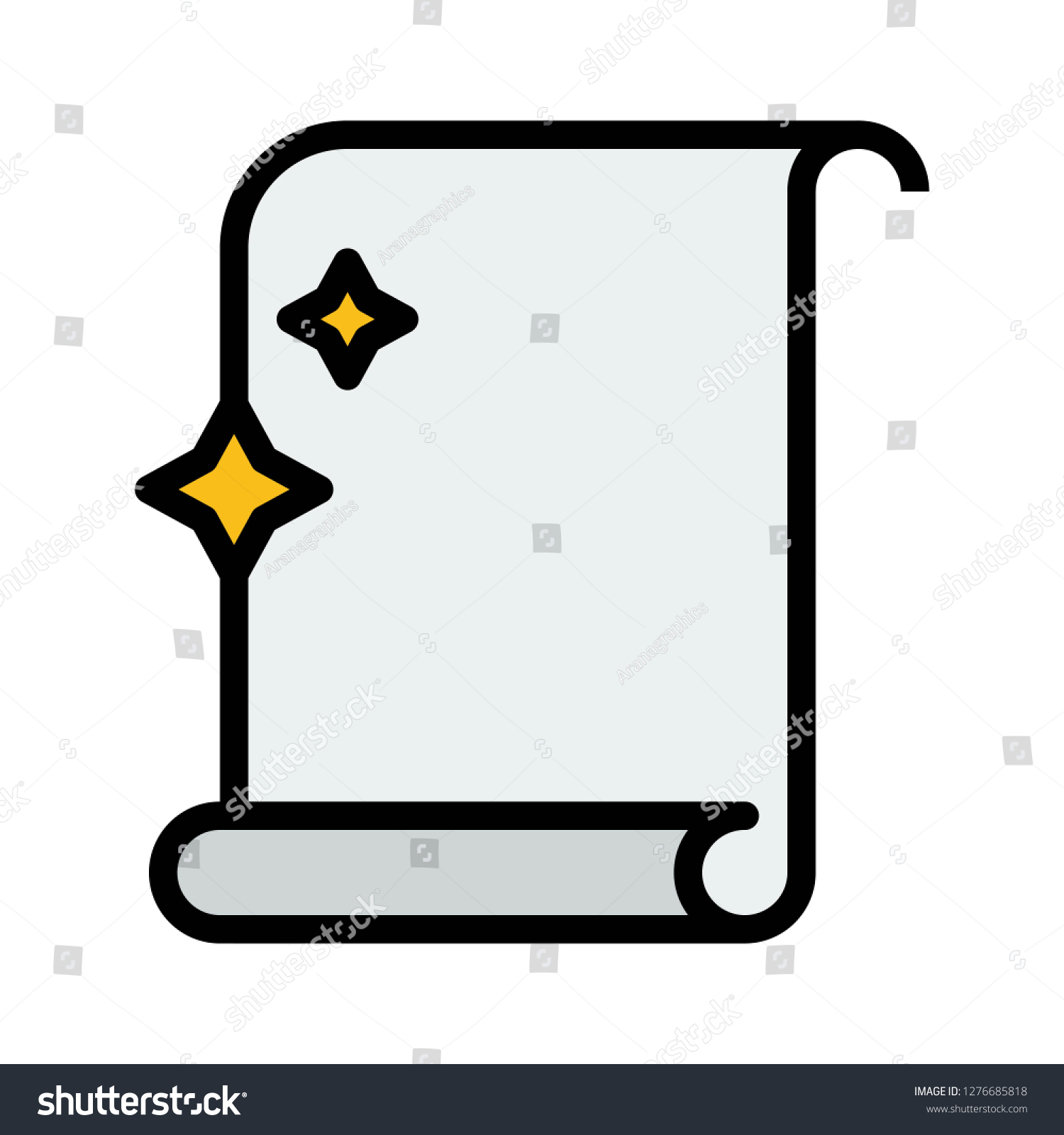 Spell Scroll Vector Magic Related Filled Stock Vector (Royalty Free ...