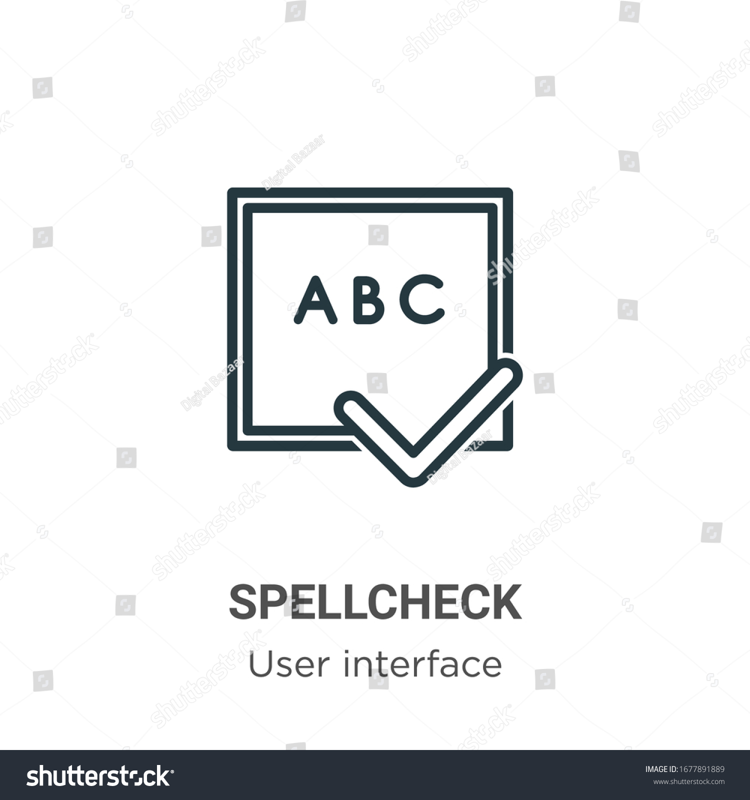 Spellcheck Outline Vector Icon Thin Line Stock Vector (Royalty Free ...