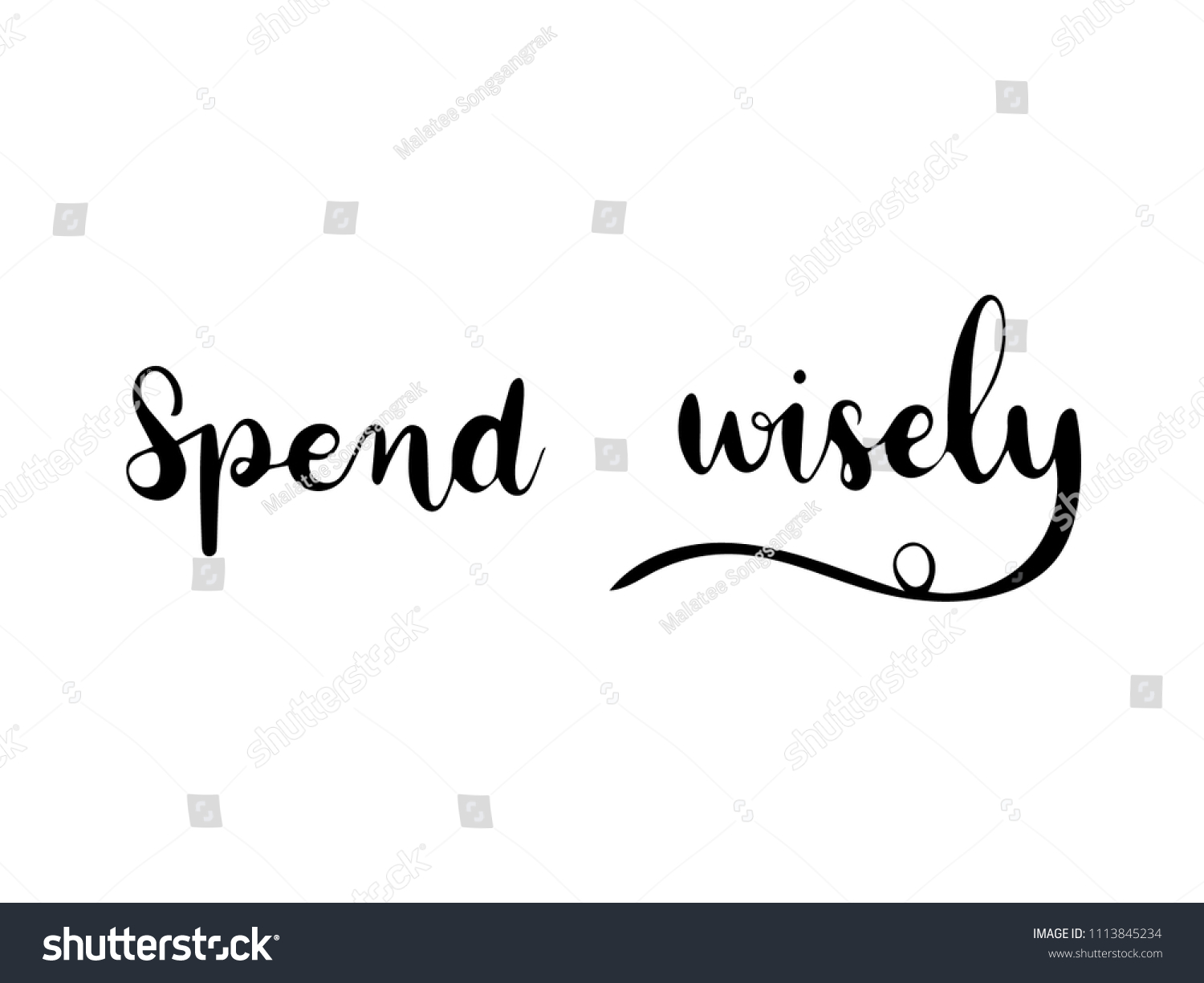 Spend Wisely Calligraphy Hand Lettering Vector Stock Vector (Royalty ...