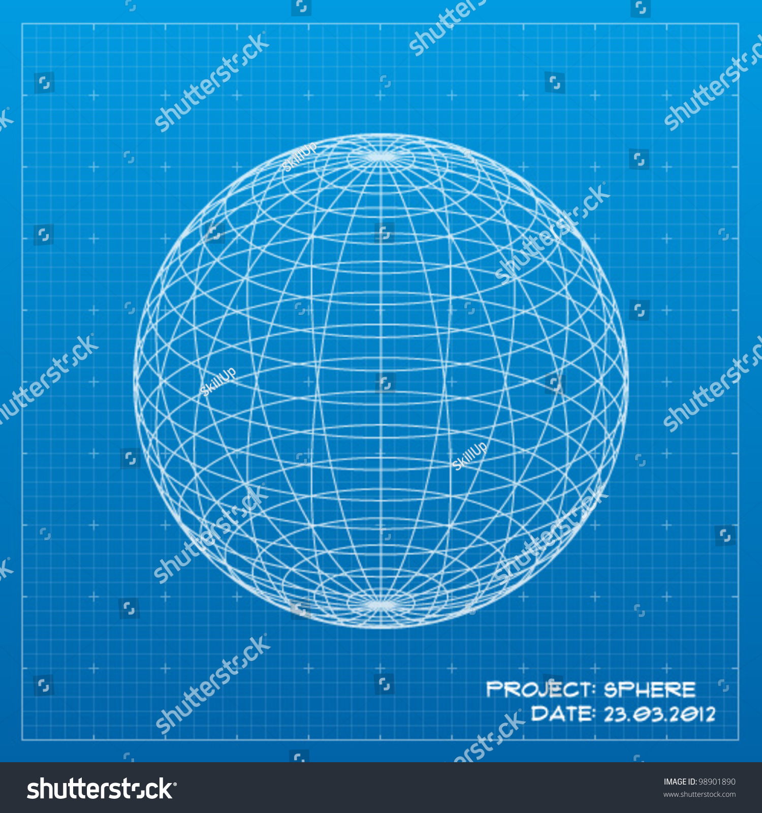 Sphere Blueprint Vector Illustration: เวกเตอร์สต็อก (ปลอดค่าลิขสิทธิ์ ...
