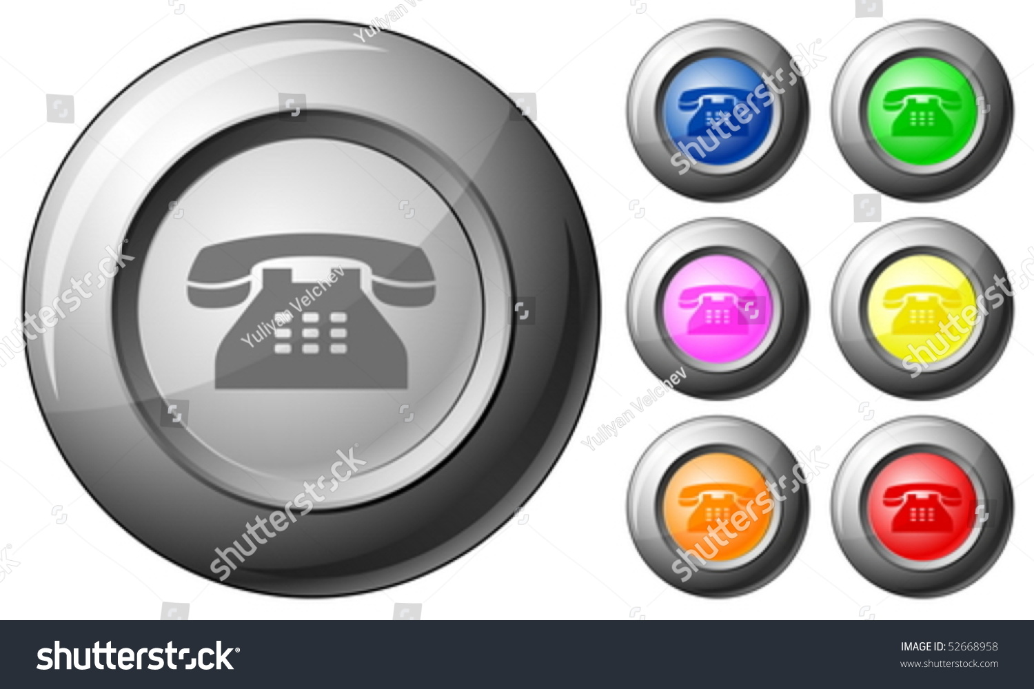 Sphere Button Telephone Set On White Stock Vector (Royalty Free ...