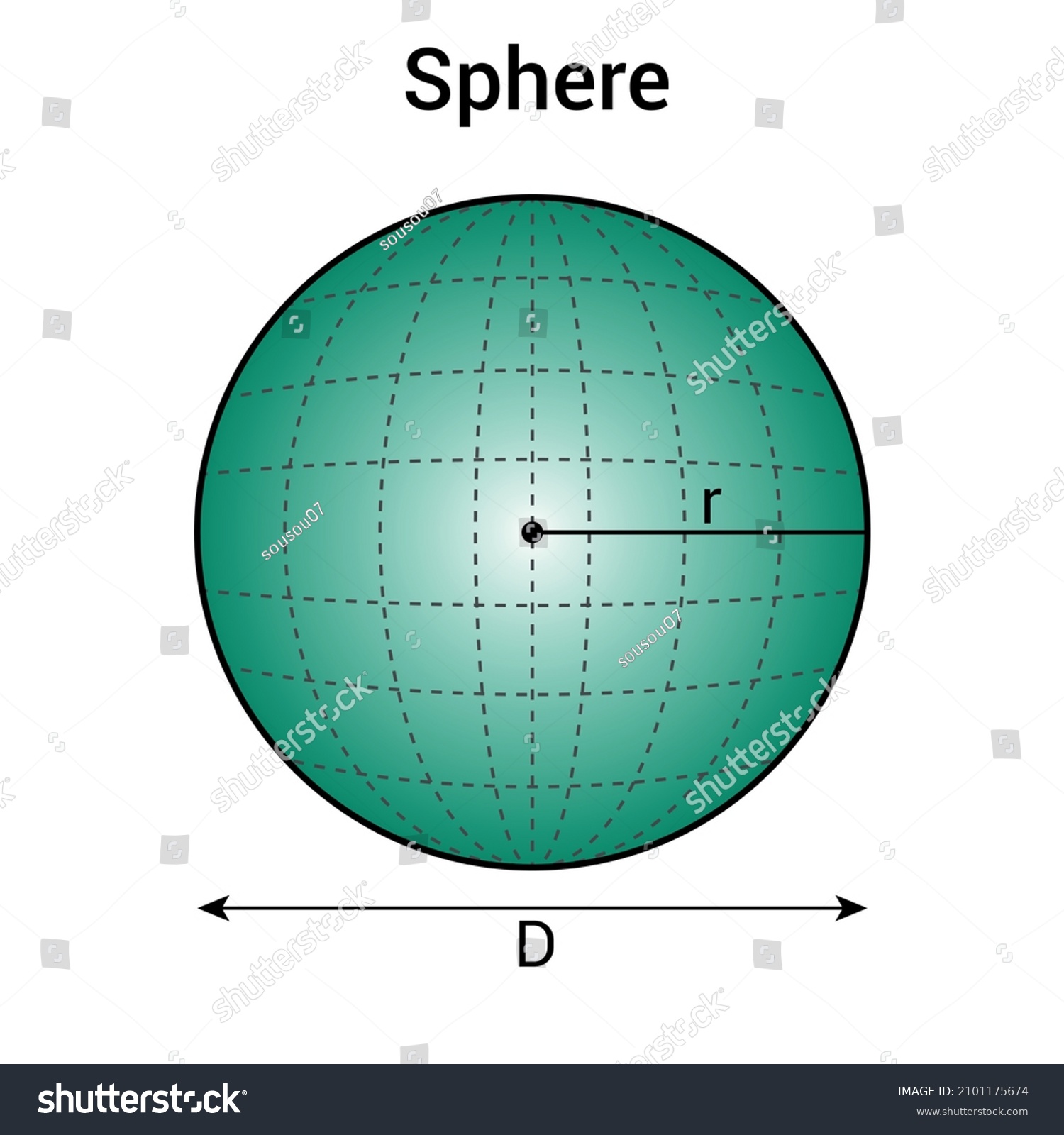 Sphere 3d Geometric Shape Mathematics Stock Vector (Royalty Free ...