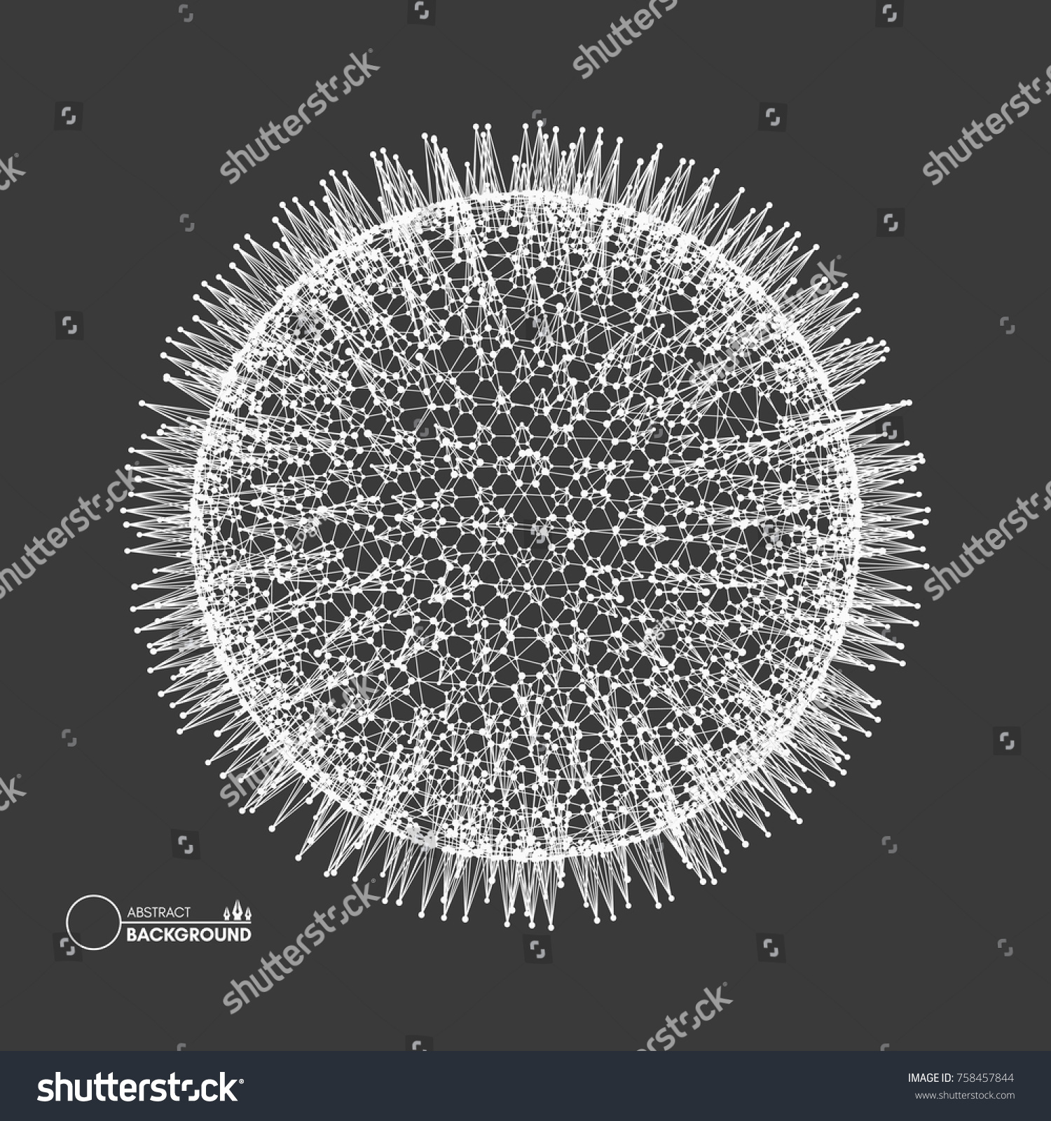 Sphere Connected Lines Dots Connection Structure Stock Vector (Royalty ...