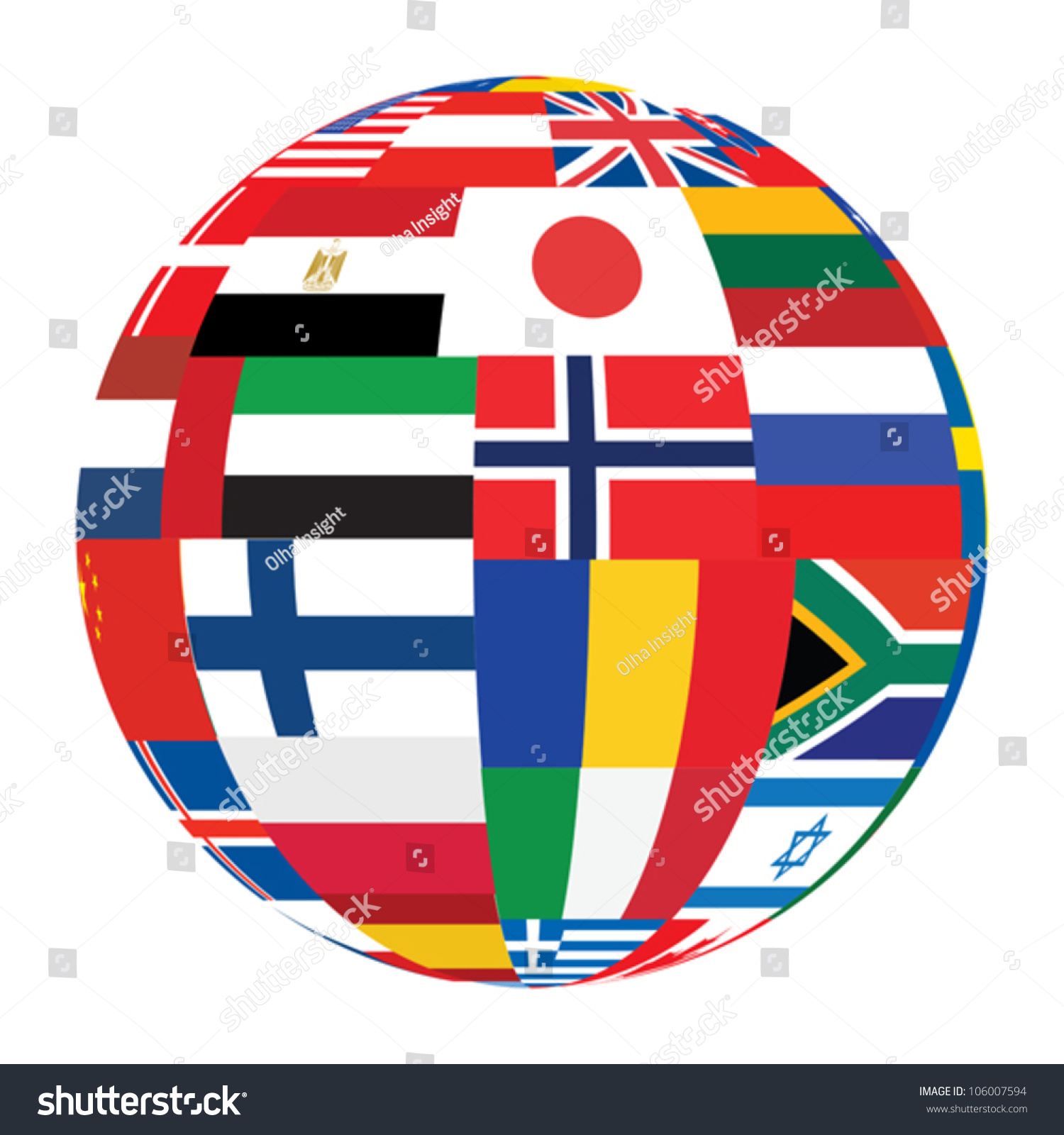 Sphere World Flags Vector Illustration Stock Vector (Royalty Free ...