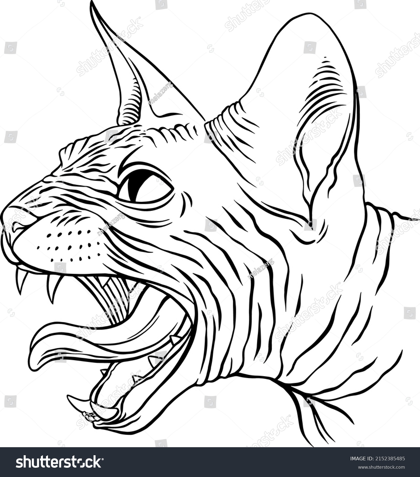 Sphinx Cat Portrait Vector Illustration Stock Vector (Royalty Free ...