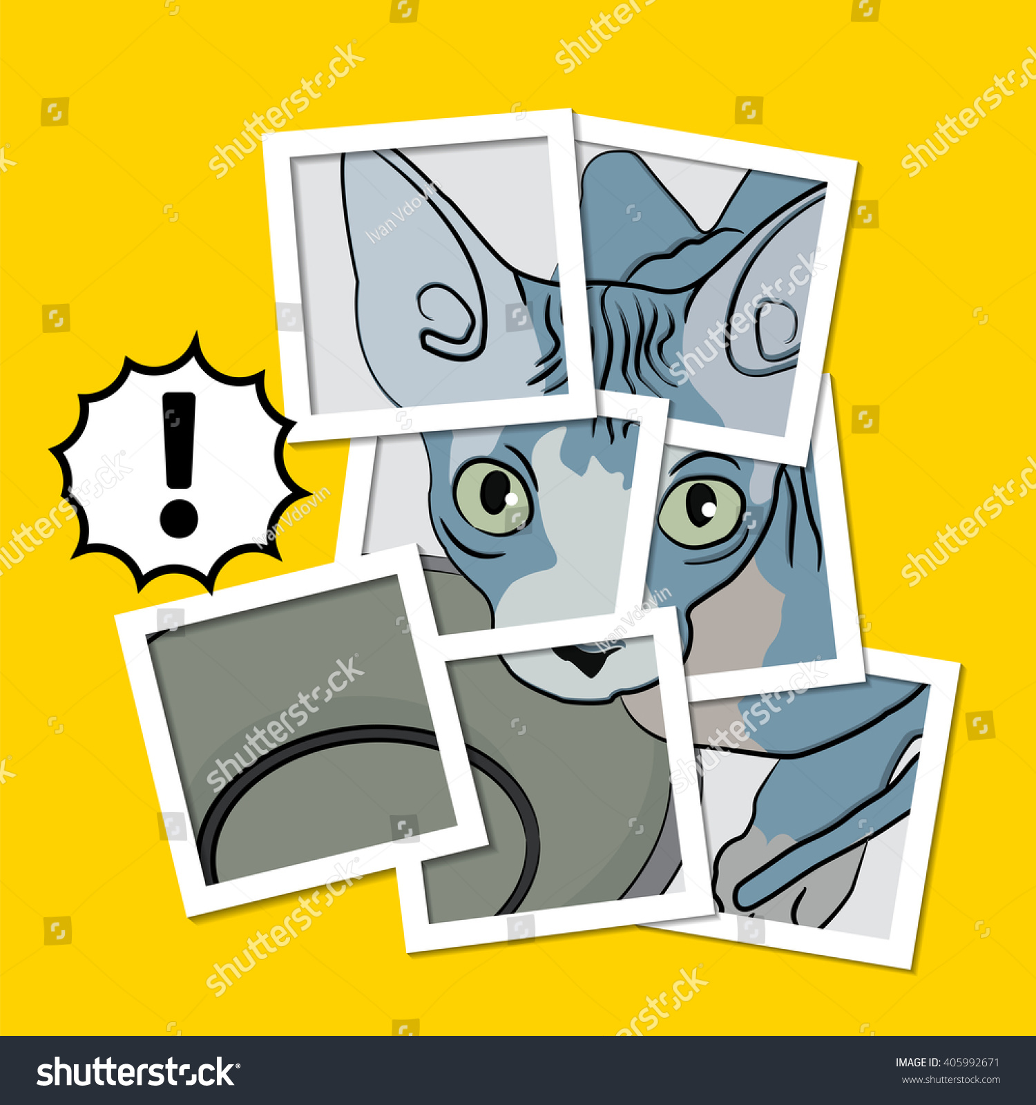 Sphynx Cat Vector Frame Template Stock Vector (Royalty Free) 405992671 ...
