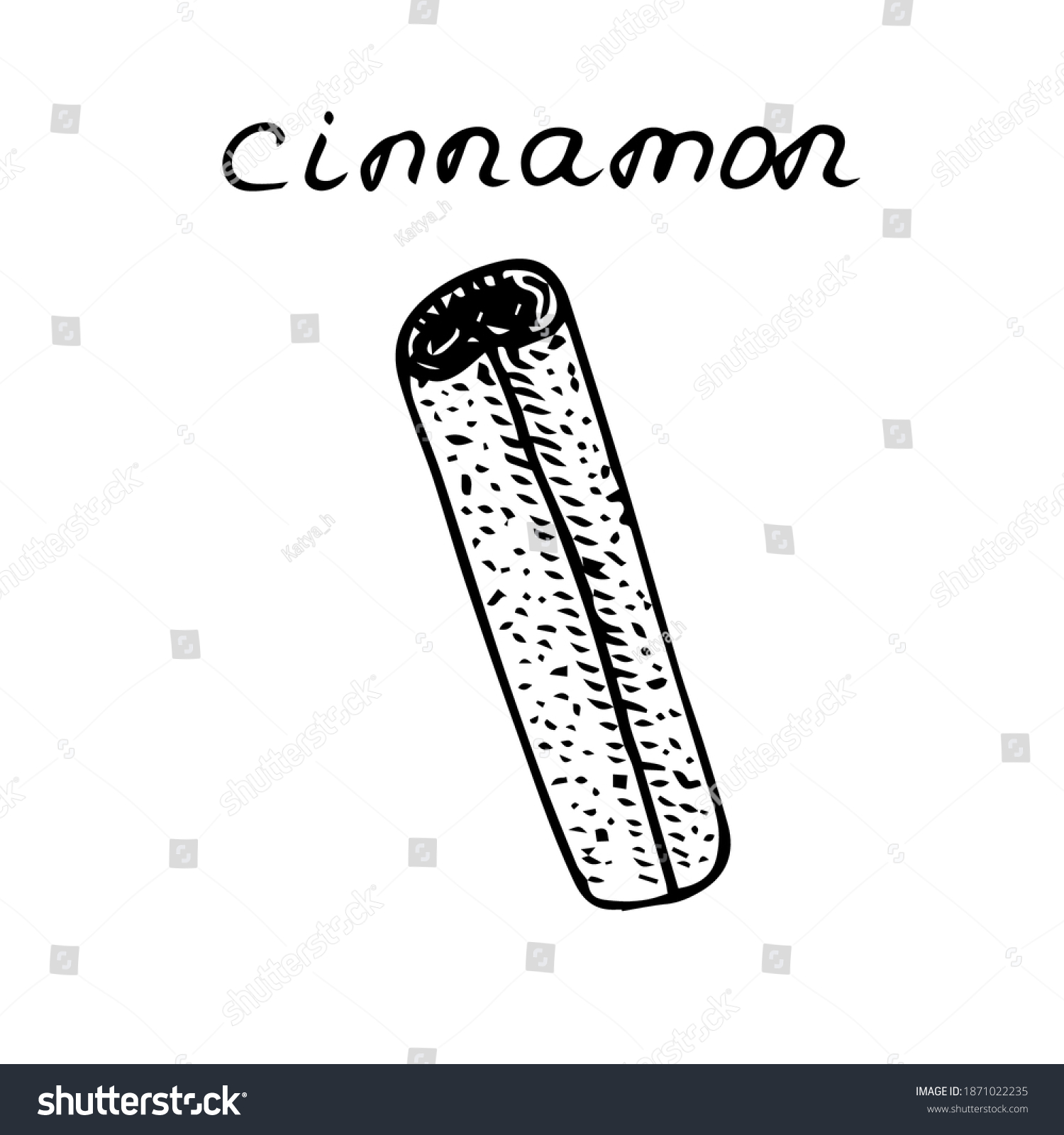 Spice Cinnamon Vector Illustration Hand Drawing Stock Vector (Royalty ...