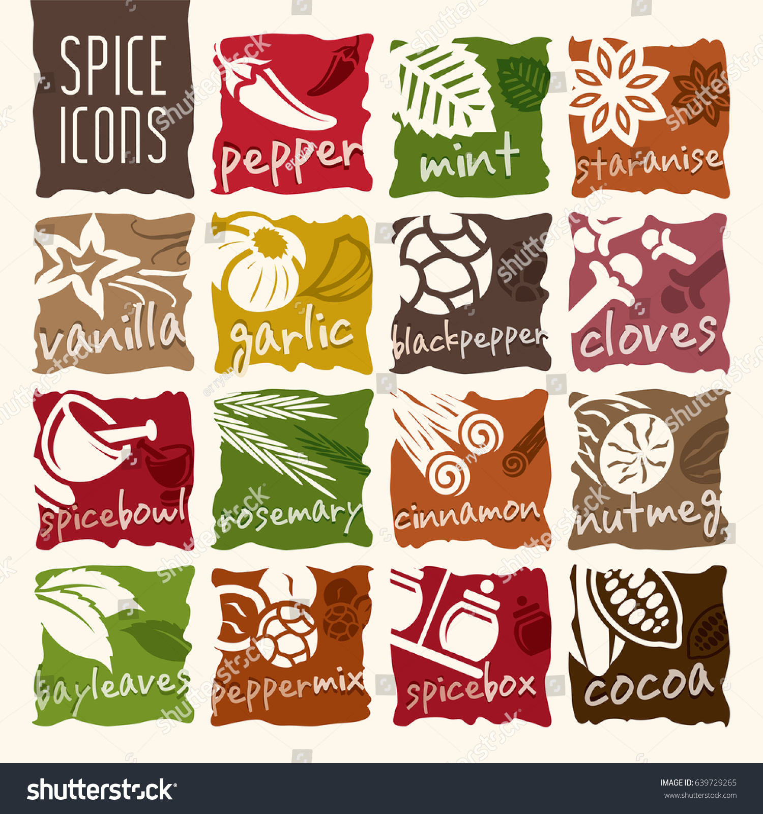 Spice Icon Set Stock Vector (Royalty Free) 639729265 | Shutterstock