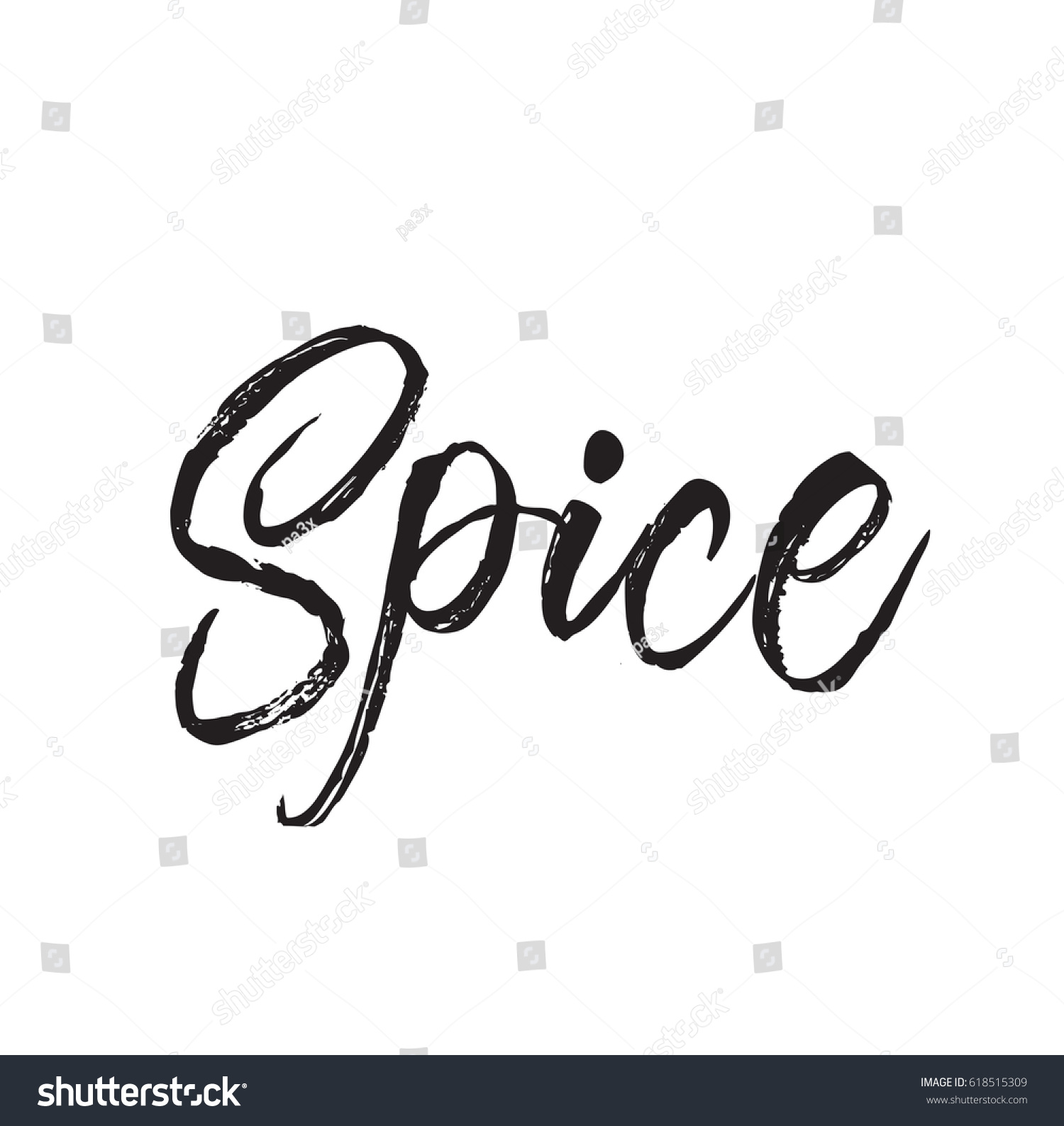 Spice Text Design Vector Calligraphy Typography Stock Vector (Royalty ...