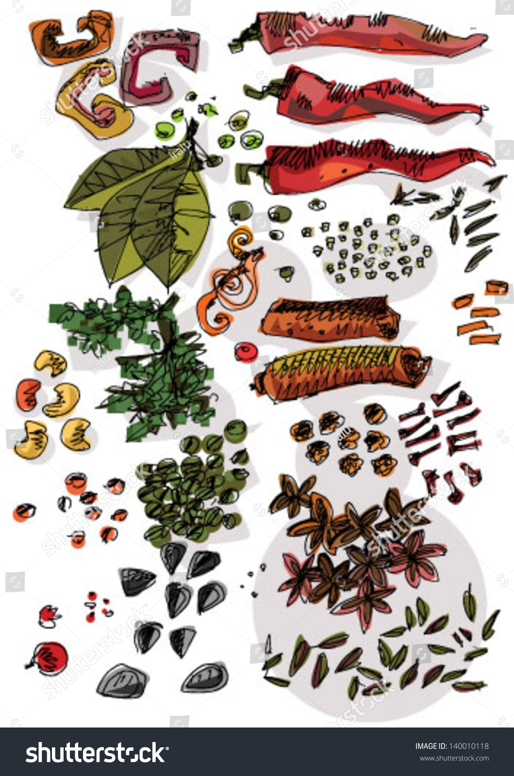 Spices Cartoon Stock Vector (Royalty Free) 140010118
