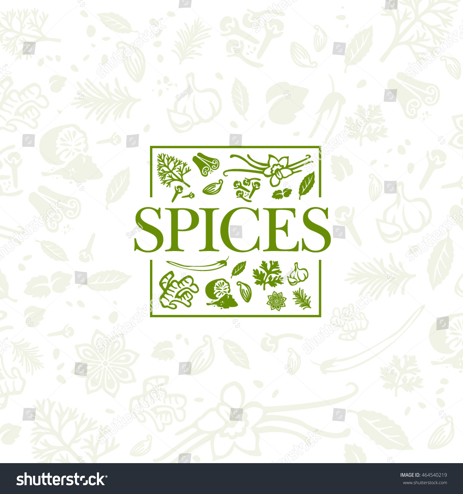 Vektor Stok Spices Logo Design Background (Tanpa Royalti) 464540219 ...