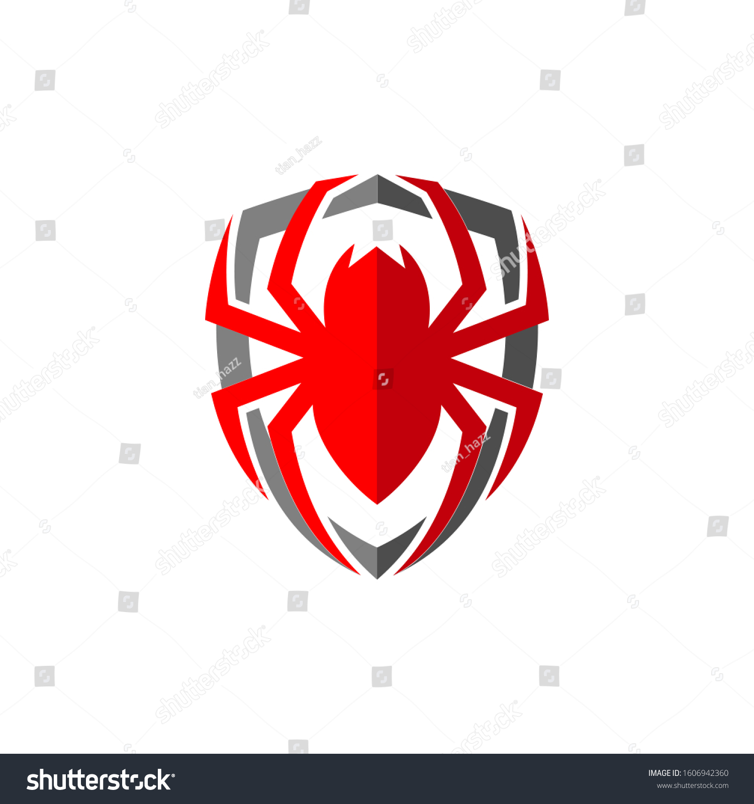 Spider Shield Logo Template Stock Vector (Royalty Free) 1606942360 ...