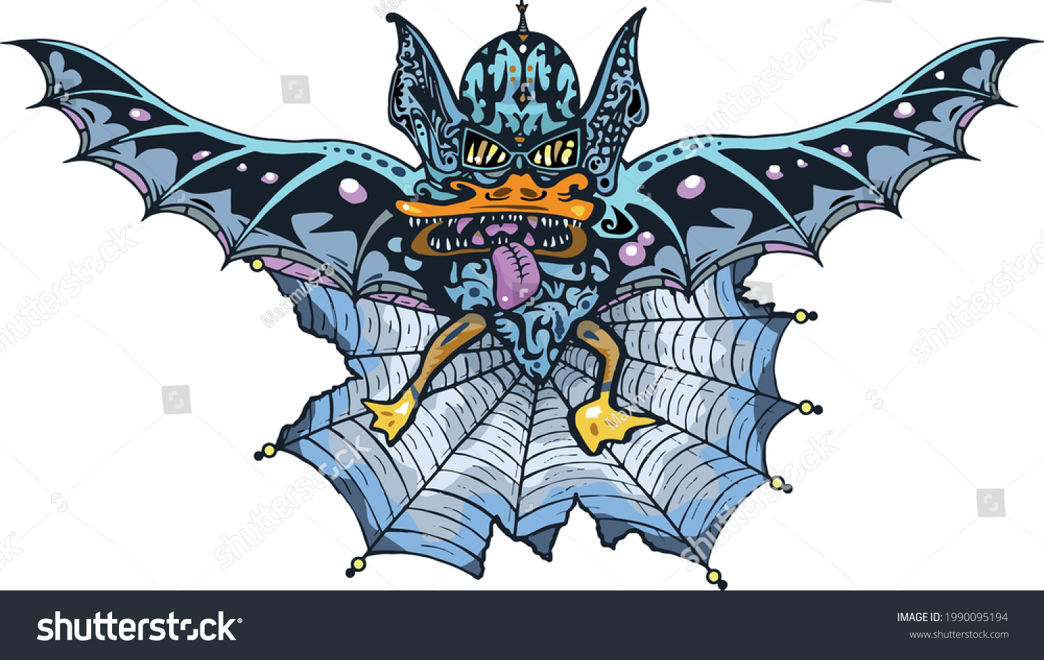 Spider Duck Monster Sharp Teeth Stock Vector (Royalty Free) 1990095194 ...