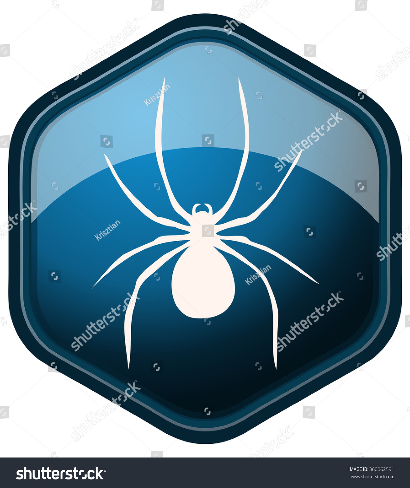 Spider Hexagonal Blue Emblem Vector Illustration: vector de stock ...