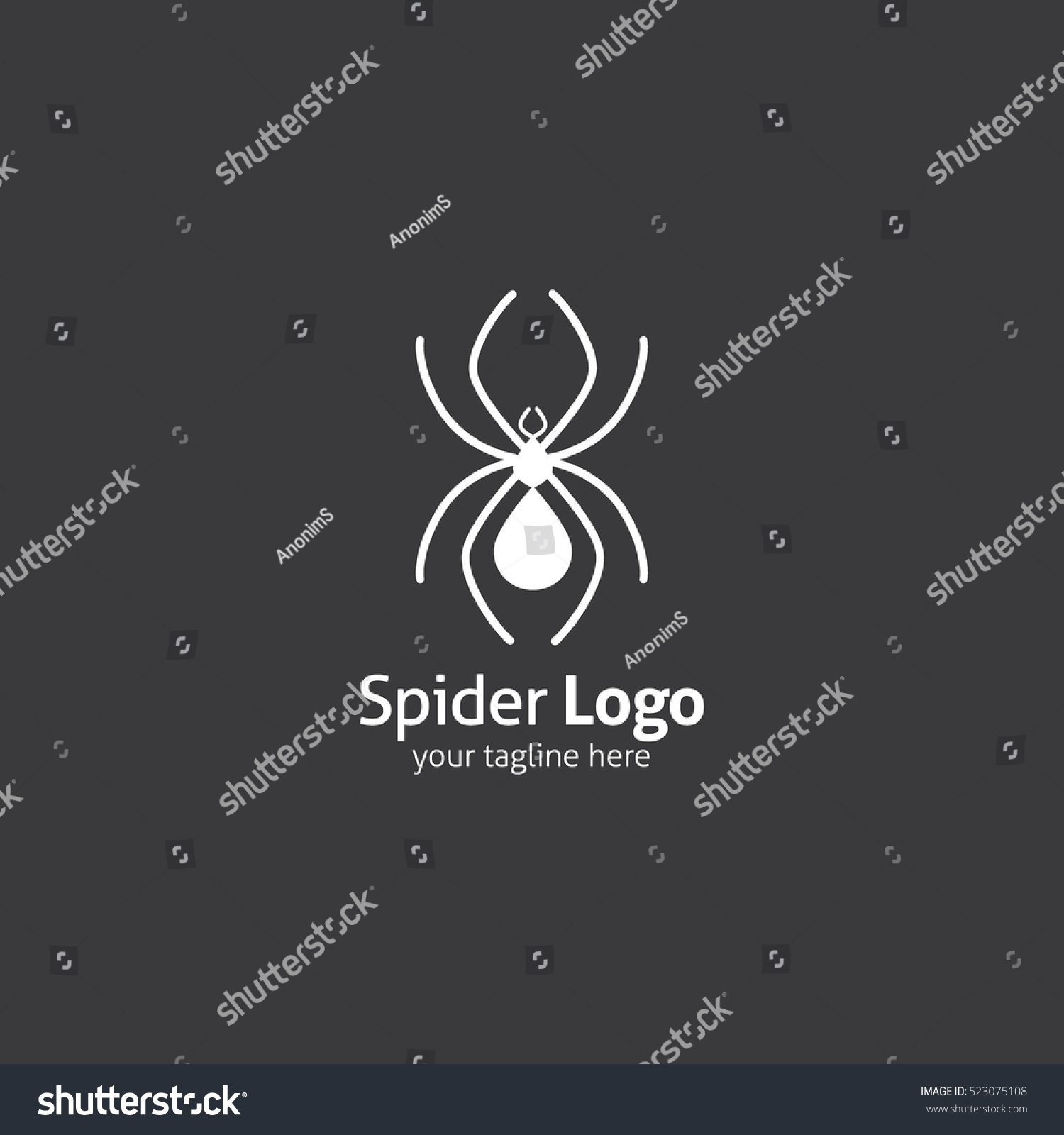 Spider Logo Design Template Linear Style Stock Vector (Royalty Free ...