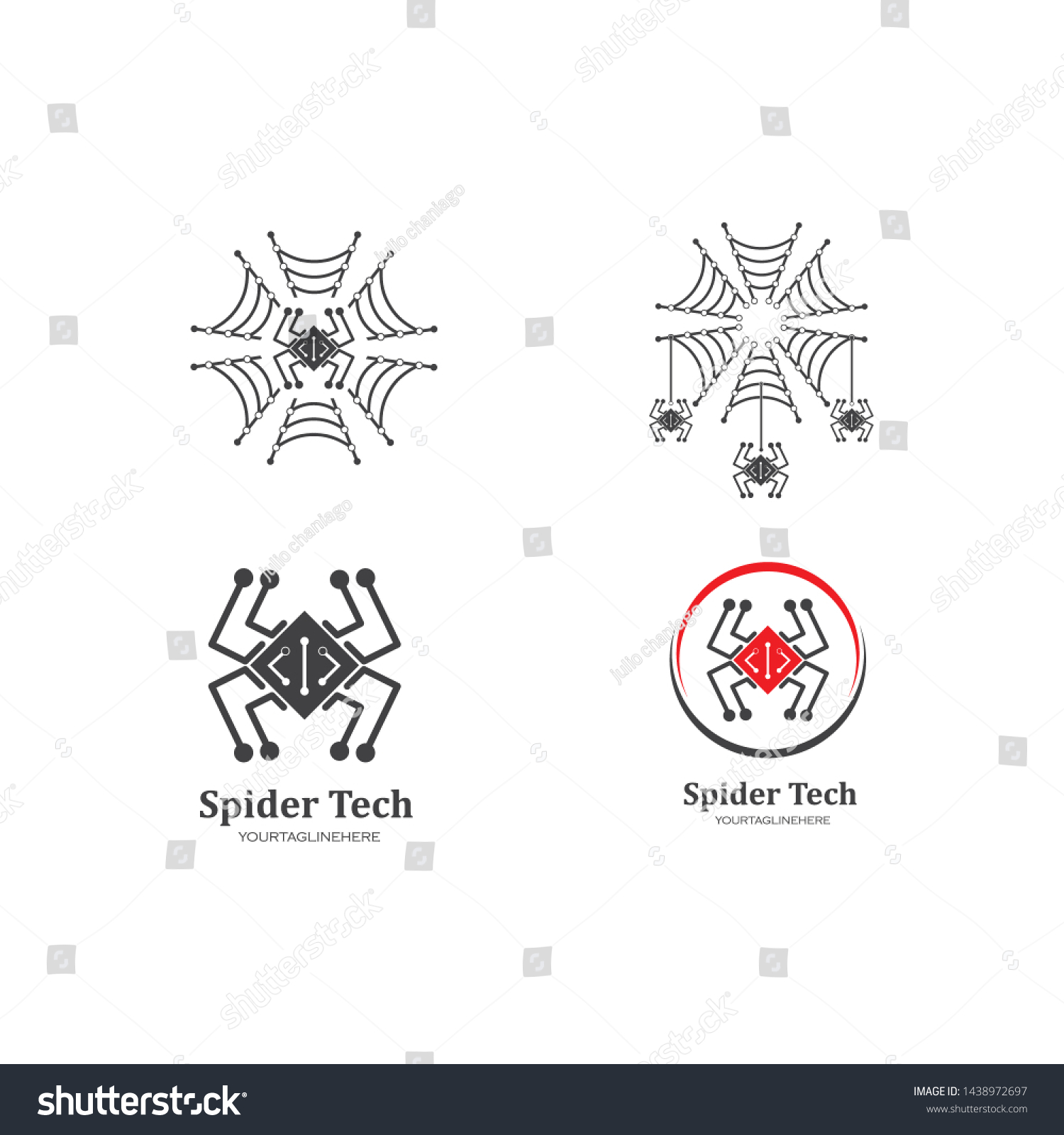 Spider Technology Logo Vector Icon Illustration Stock Vector (Royalty ...