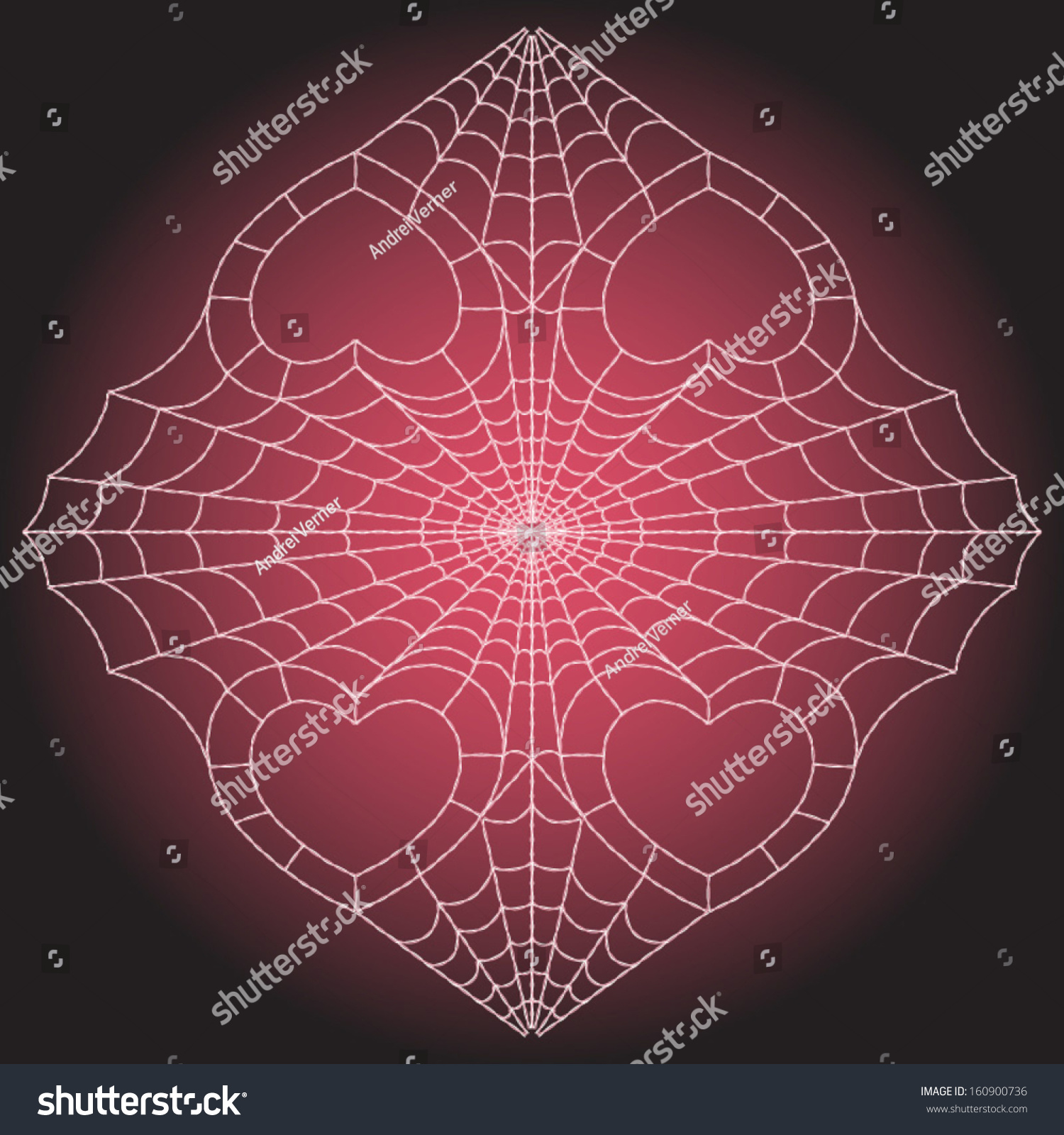 Spider Web Heart Shape Vector Illustration Stock Vector (Royalty Free ...