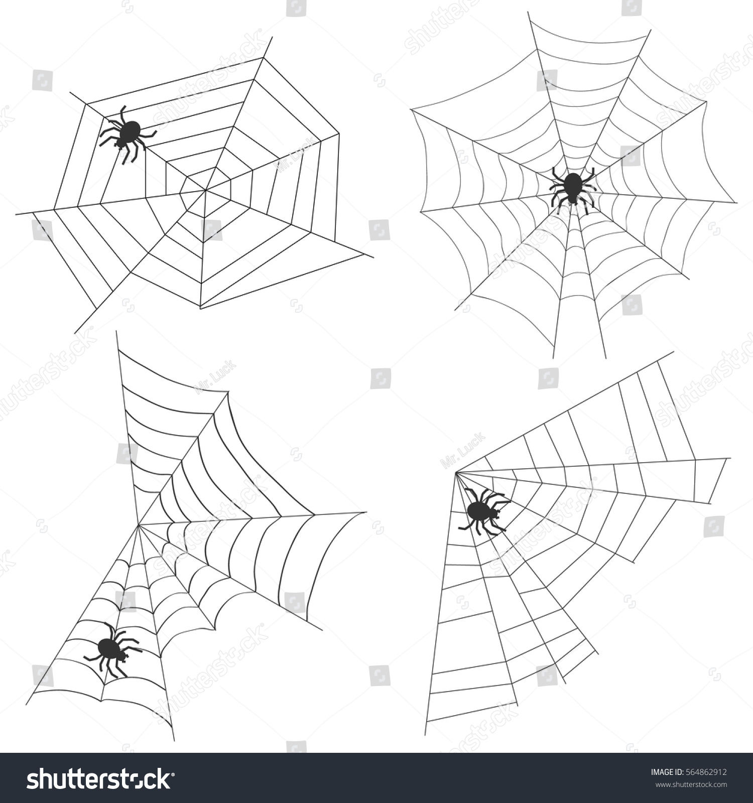 Spider Web Set Spider Webs Cobweb 스톡 벡터(로열티 프리) 564862912 | Shutterstock