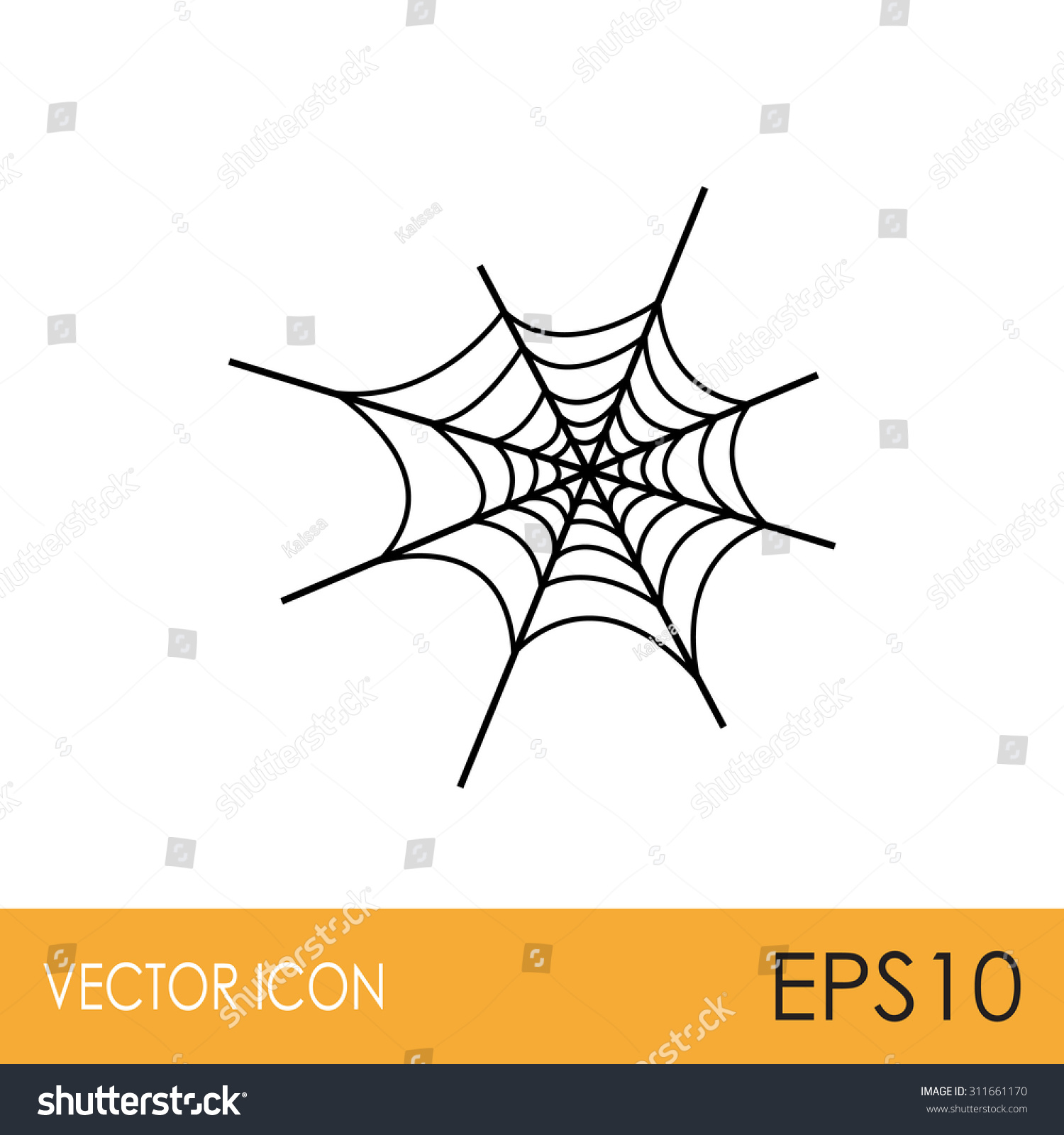 Spider Web Vector Icon Cobweb Sign: vector de stock (libre de regalías ...