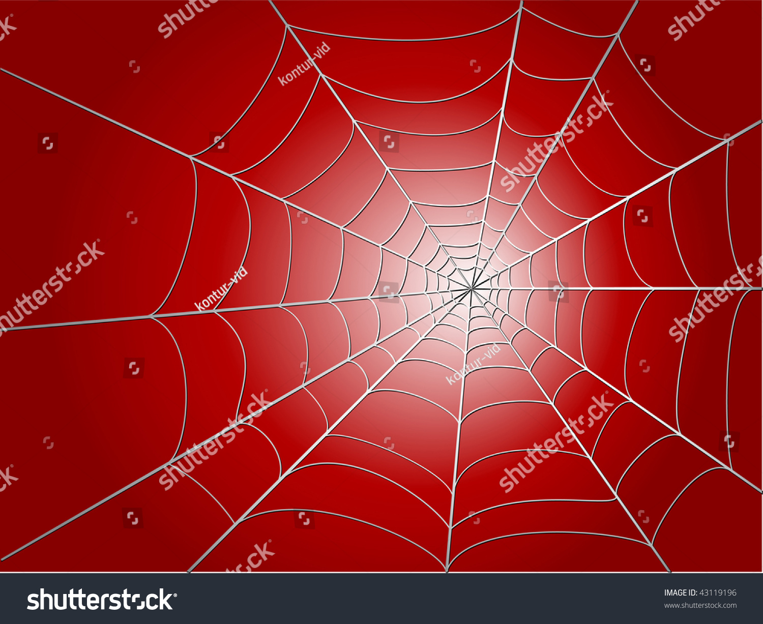 Spider Wed On Red Background Vector Stock Vector (Royalty Free) 43119196