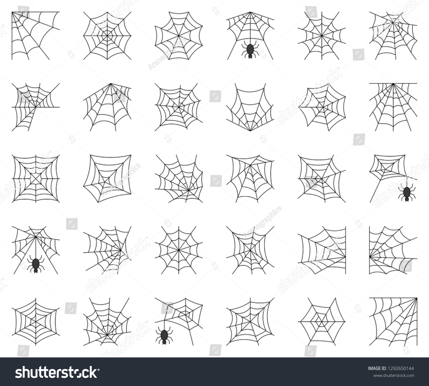 Spiderweb Set Different Type Cobweb Vector: เวกเตอร์สต็อก (ปลอดค่า ...