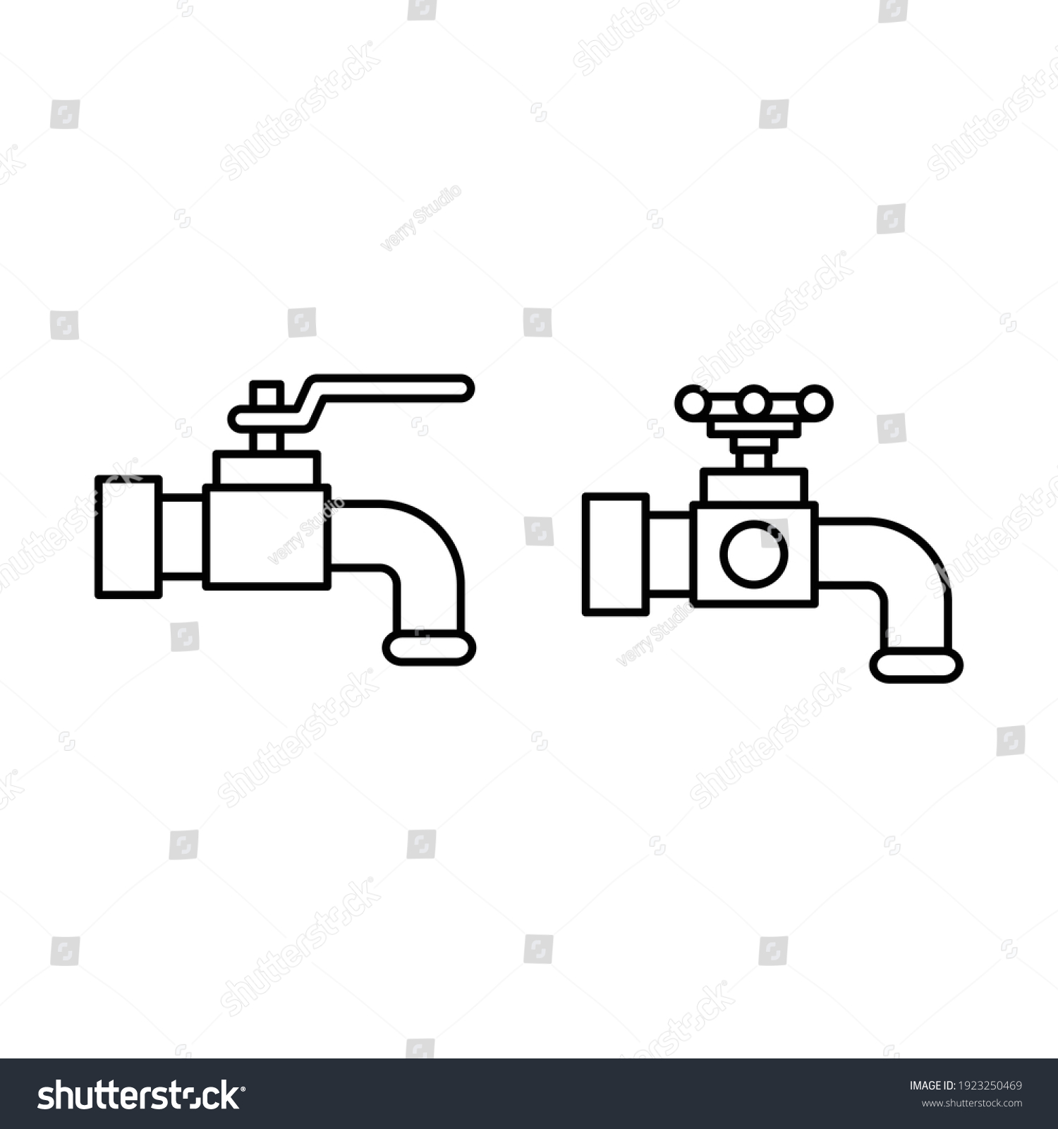 Spigot Icon Set Vector Eps 10 Stock Vector (Royalty Free) 1923250469