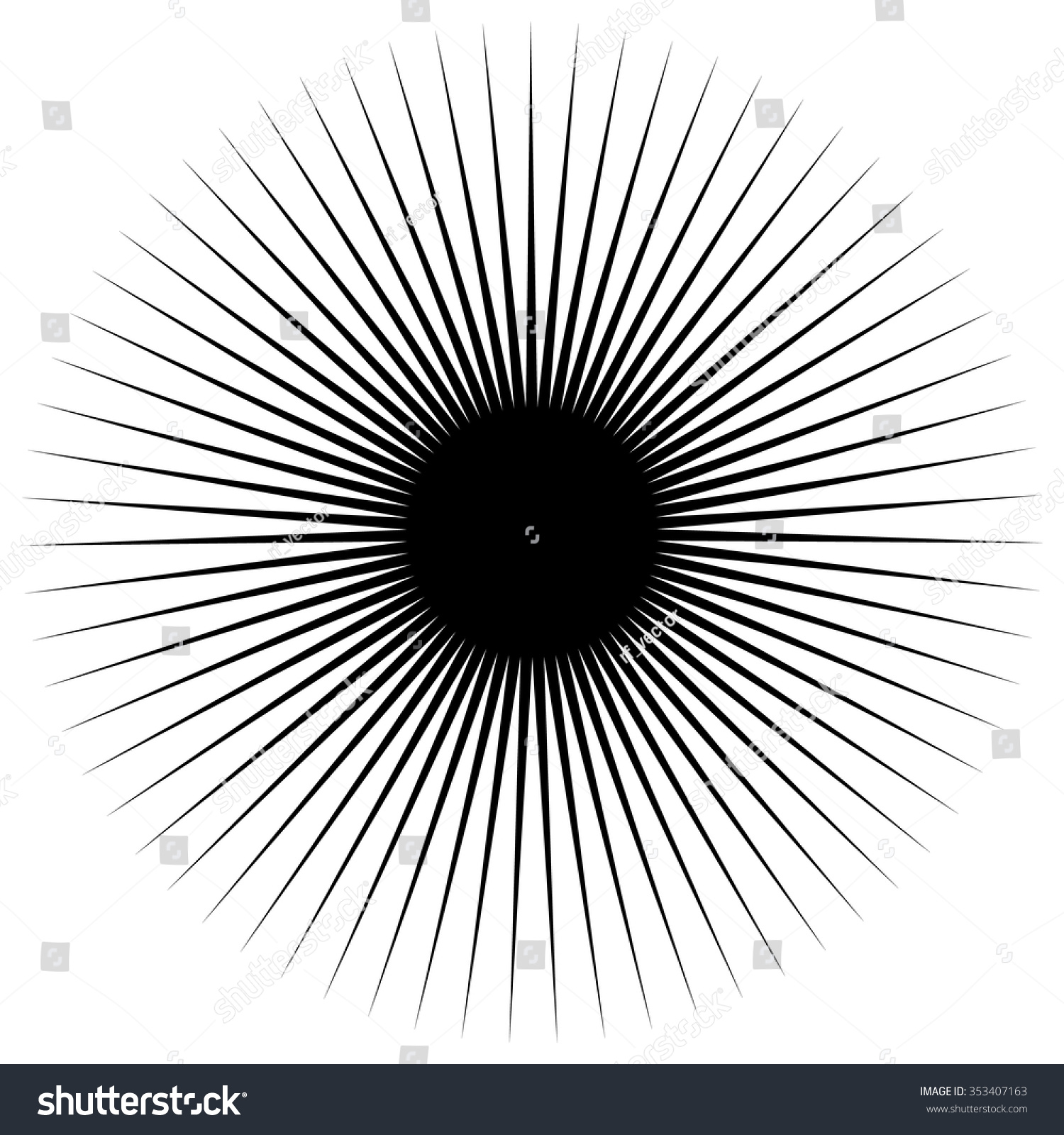 Spiky Shape Abstract Monochrome Stock Vector (Royalty Free) 353407163 ...