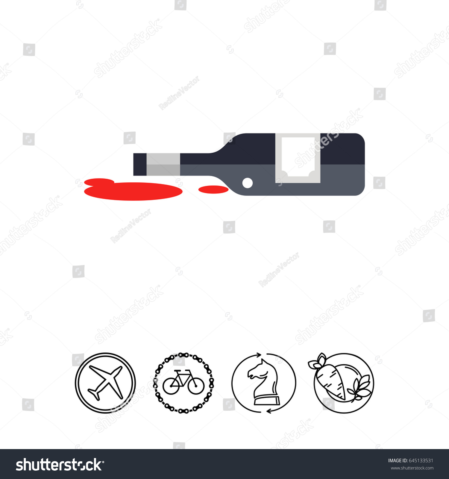 Spill Red Wine Icon Stock Vector (Royalty Free) 645133531 | Shutterstock
